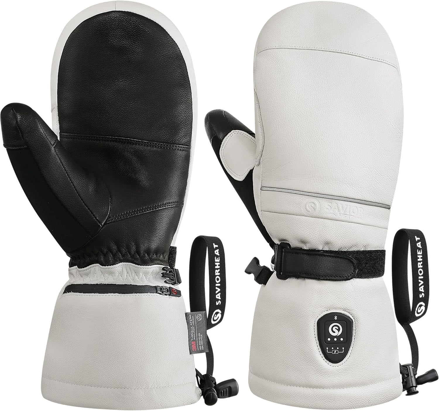 SAVIOR HEAT Heated Ski Mittens 3.0 for Men Women, 3000mAh Rechargeable ...
