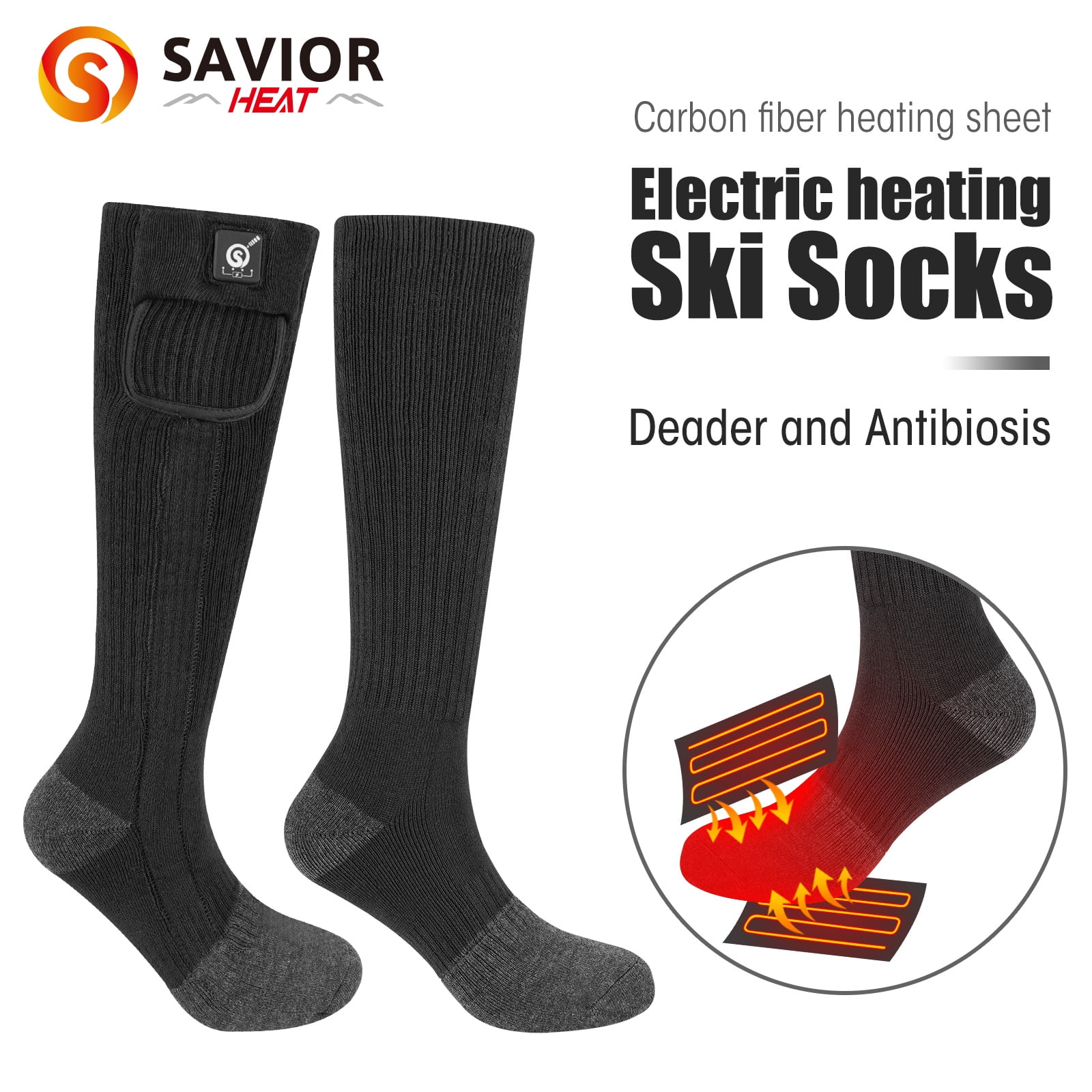 SAVIOR Heated Socks for Men & Women Battery Socks Powered Thermal Ski ...