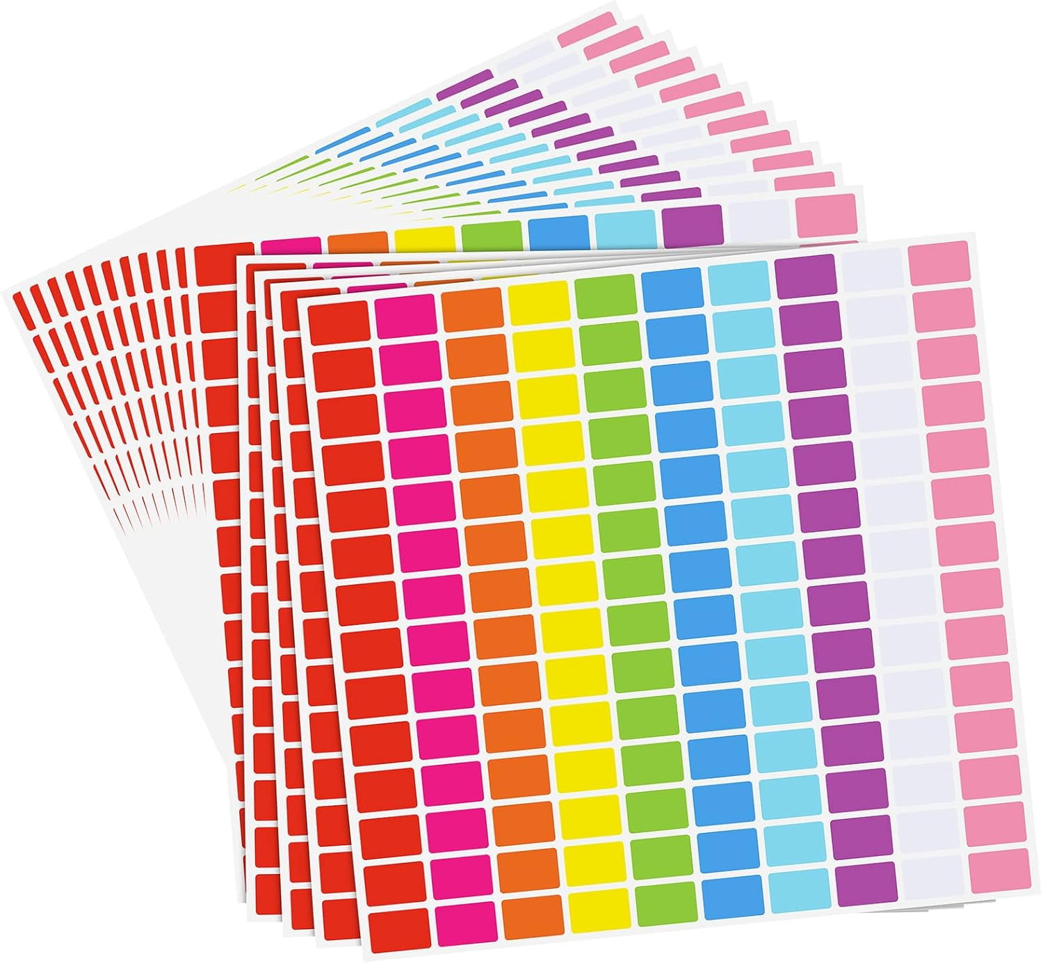 SAVUK 20pcs 10 Color Color Coding Labels Rectangle Colored Stickers ...