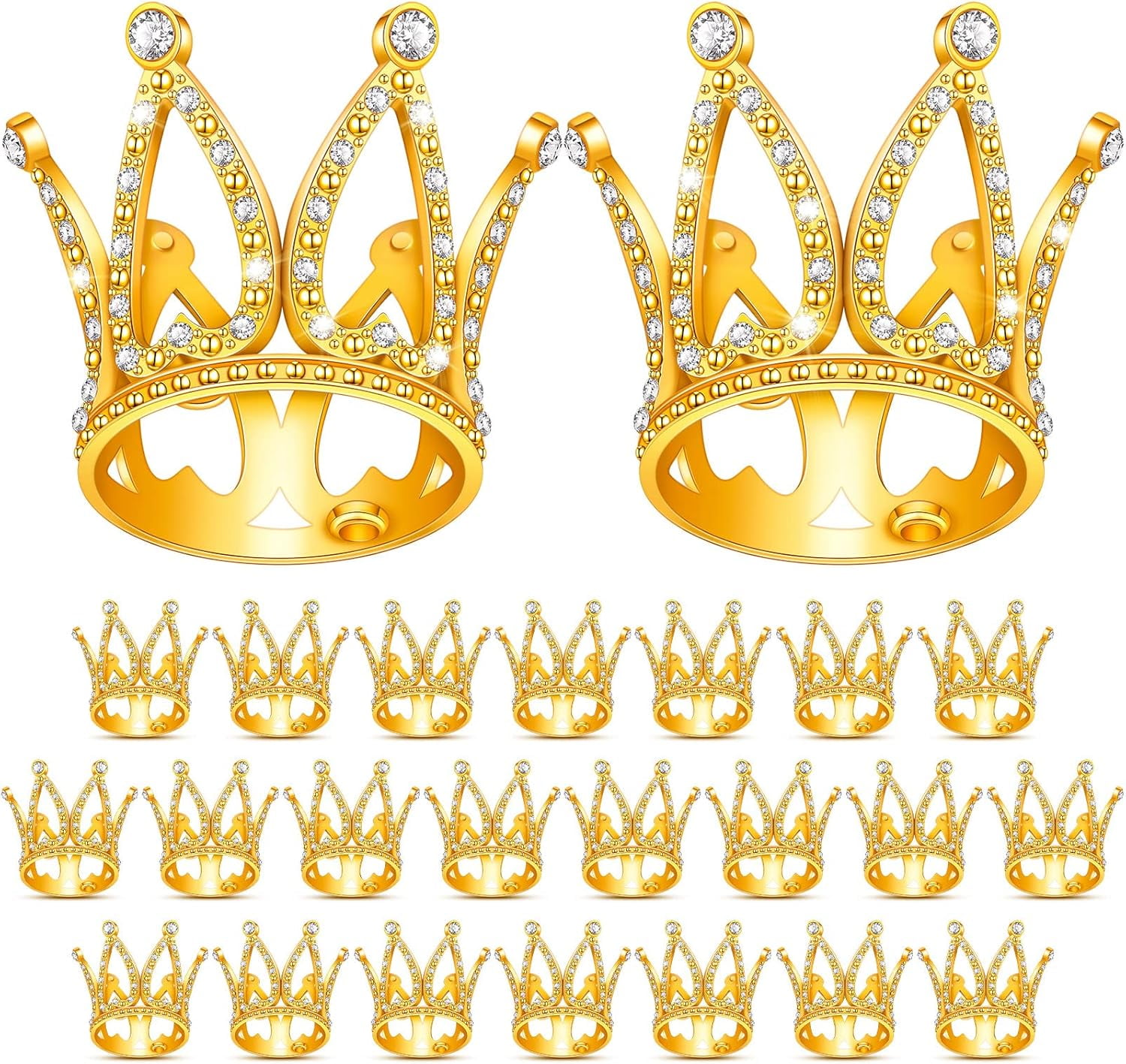 SAVUK 24 Pcs Crown Cake Topper Mini Crown Tiny Queen Crown Small ...