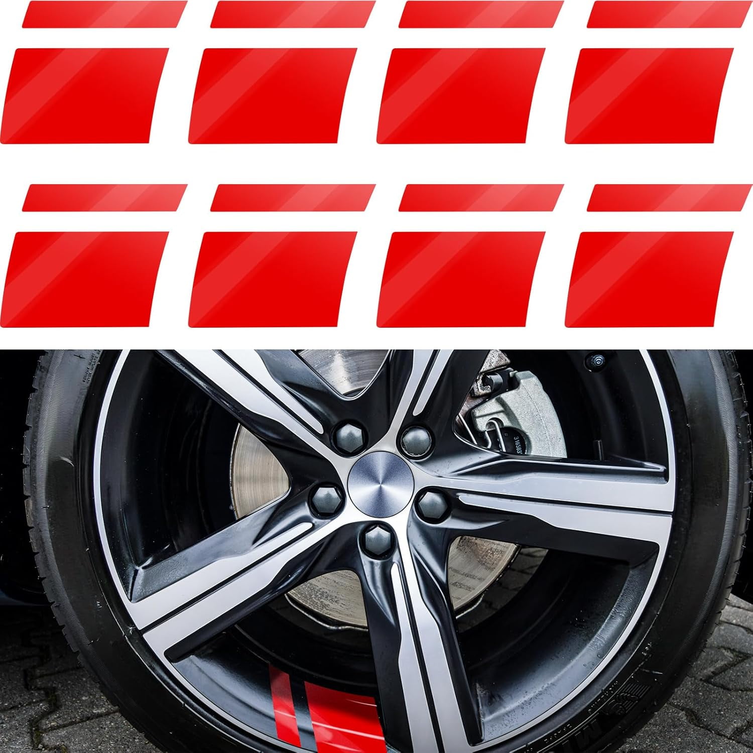 SAVUK 8 Pcs Wheel Rim Decal Stripes Car Decals for 18-21 Inch Wheels ...