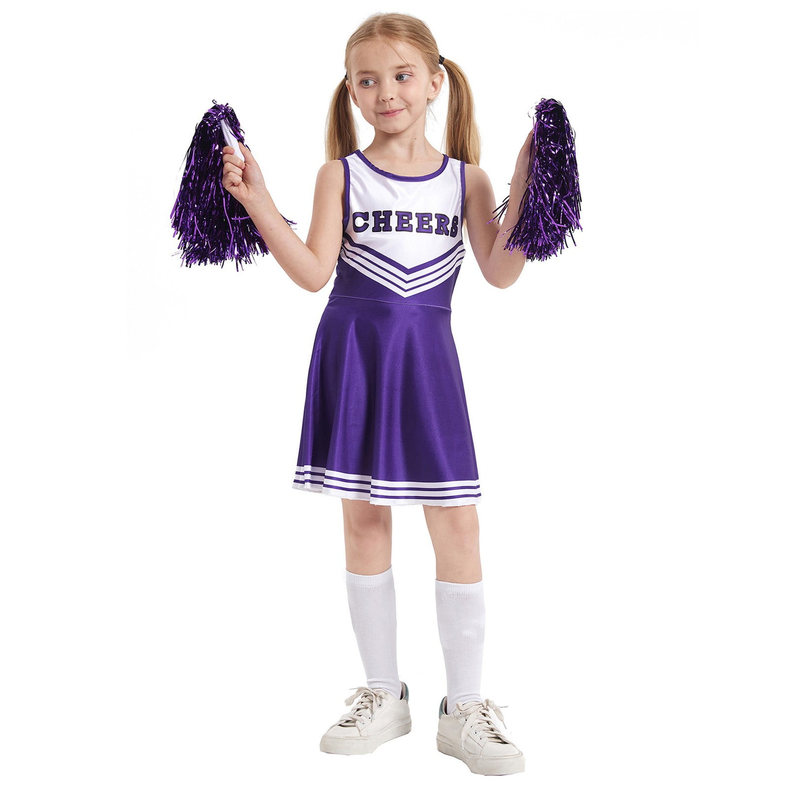 SAWKMW Cheerleader for Girls Black White Cheerleading Outfit For Kids ...
