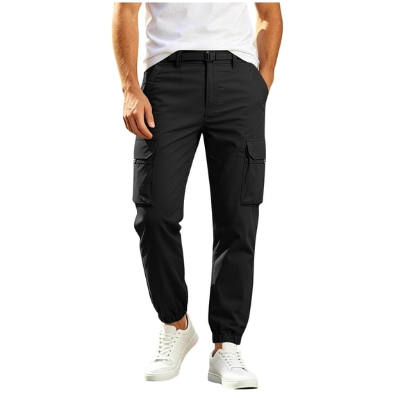 SAWOBUUN Men's Cargo Joggers Pants Water Resistant Stretch Casual Work ...