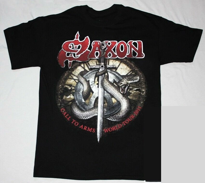 SAXON CALL TO ARMS WORLD TOUR 2011 New Rare Black Men T-shirt AP732 ...