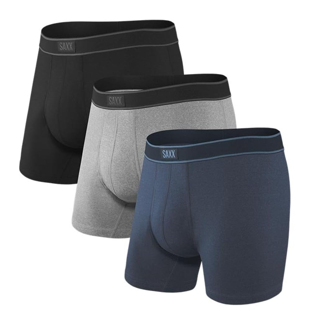 SAXX Underwear Co. Men's Daytripper Boxer Brief Fly 3Pk, Black/Grey ...