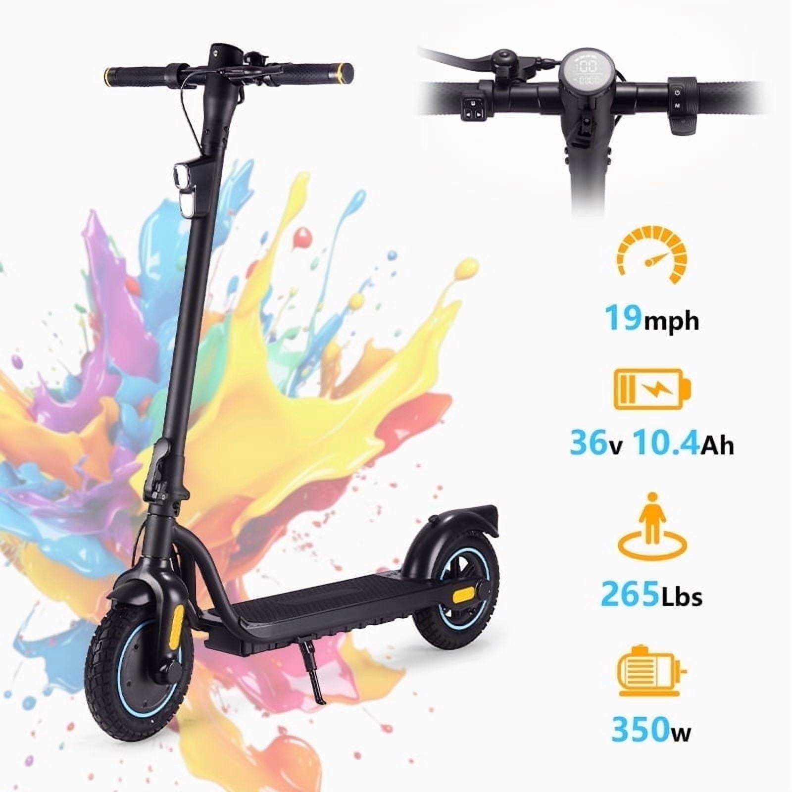 TOXOZERS 10inch Electric Scooter,350w Motor,Top 19MPH Speed, Top 19 ...