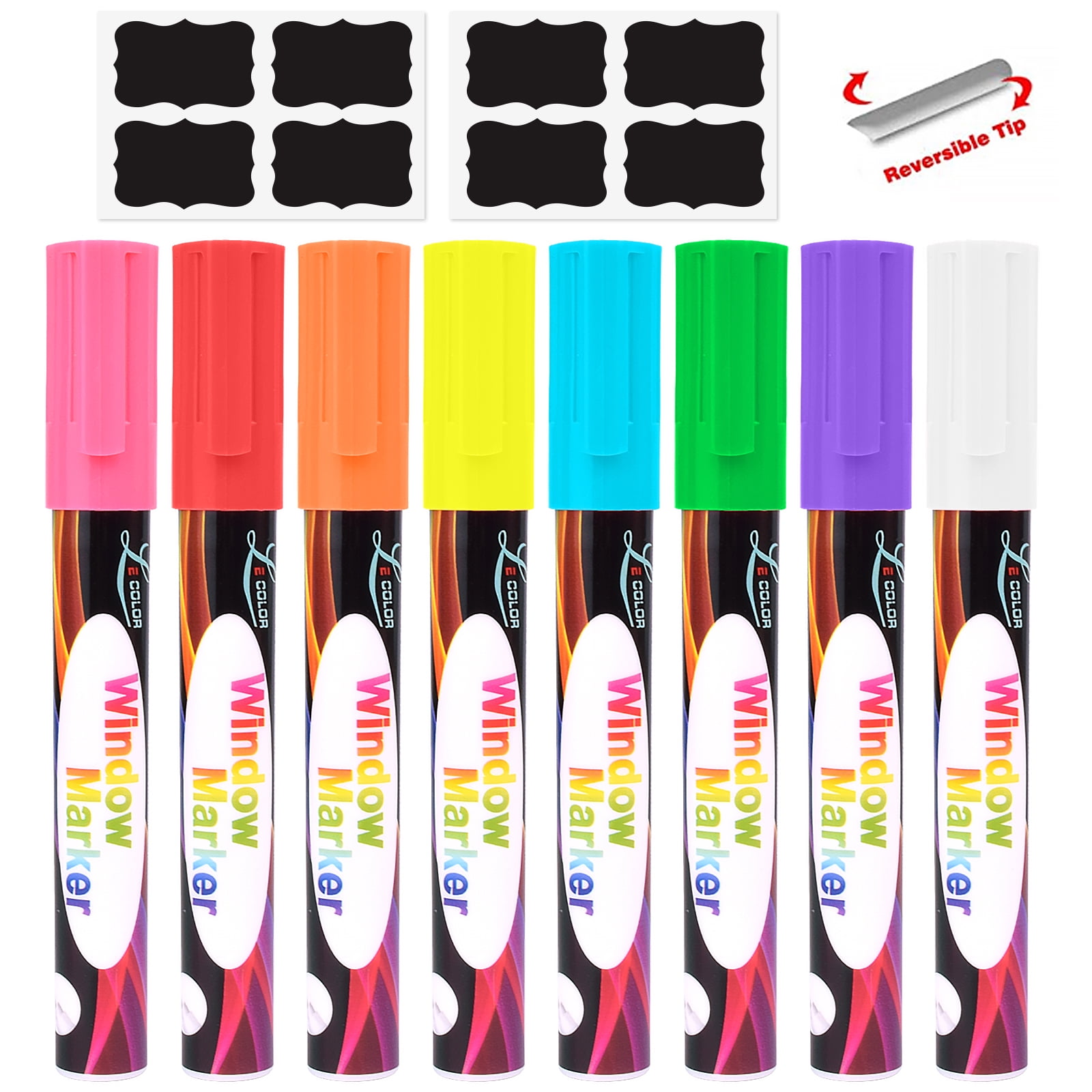 SAYEEC Chalk Markers, 8 Vibrant Colors Erasable Chalkboard Markers with ...