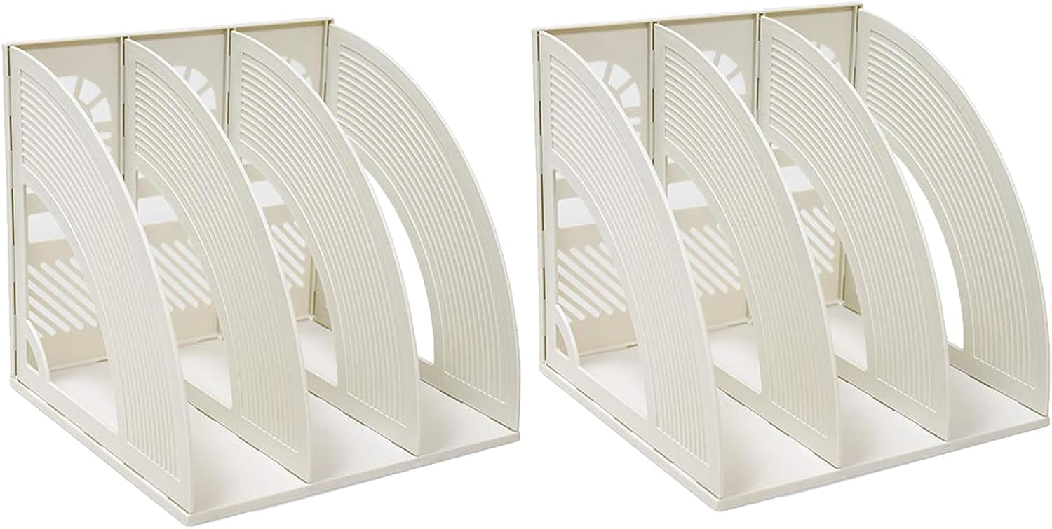 SAYEEC Magazine Holder Desk File Organizer Plastic 3 Compartment File ...