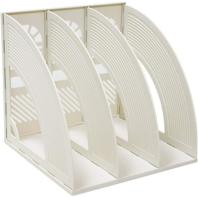 SAYEEC Magazine Holder Desk File Organizer Plastic 3 Compartment File ...