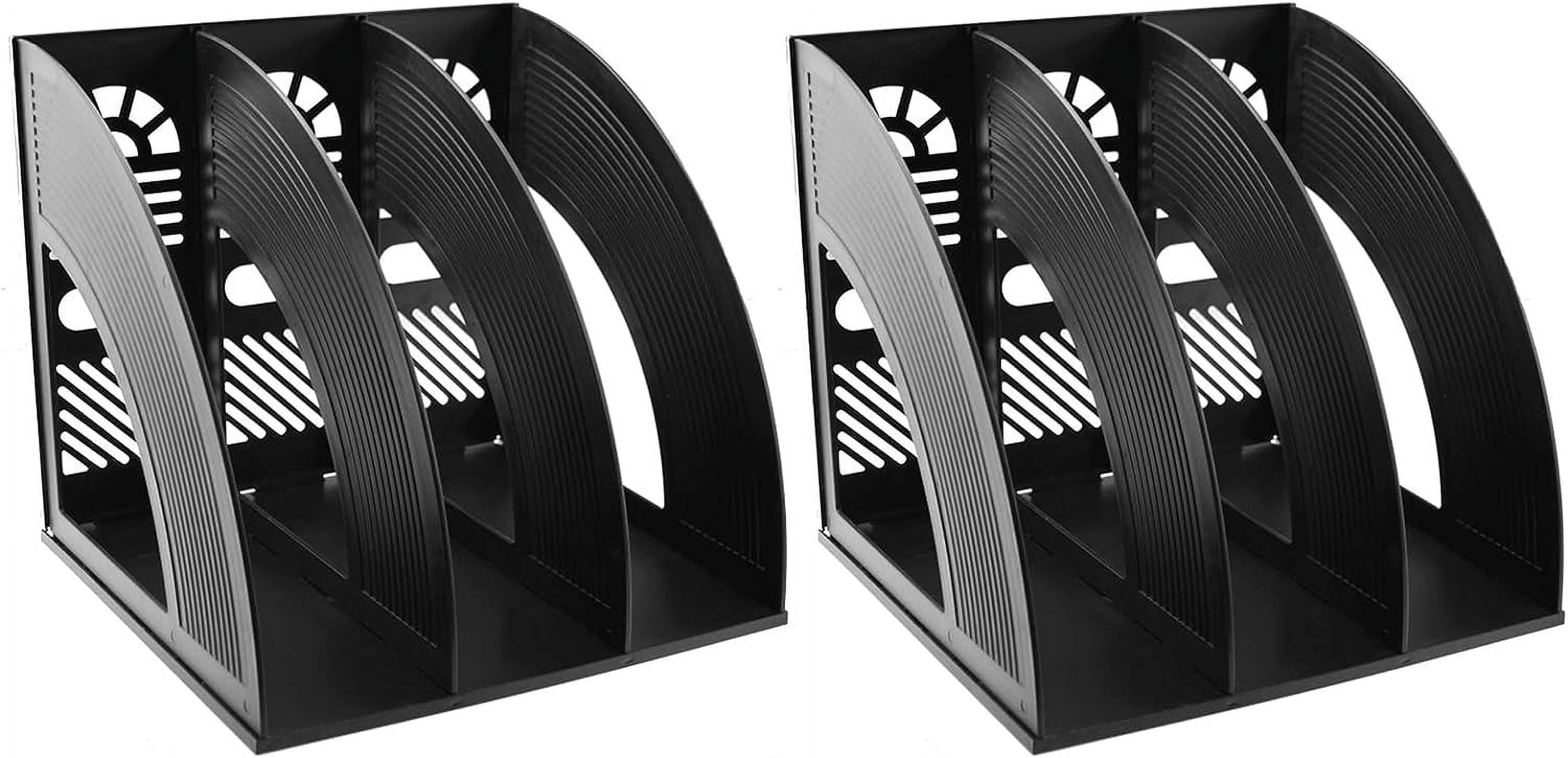 SAYEEC Magazine Holder Desk File Organizer Plastic 3 Compartment File ...