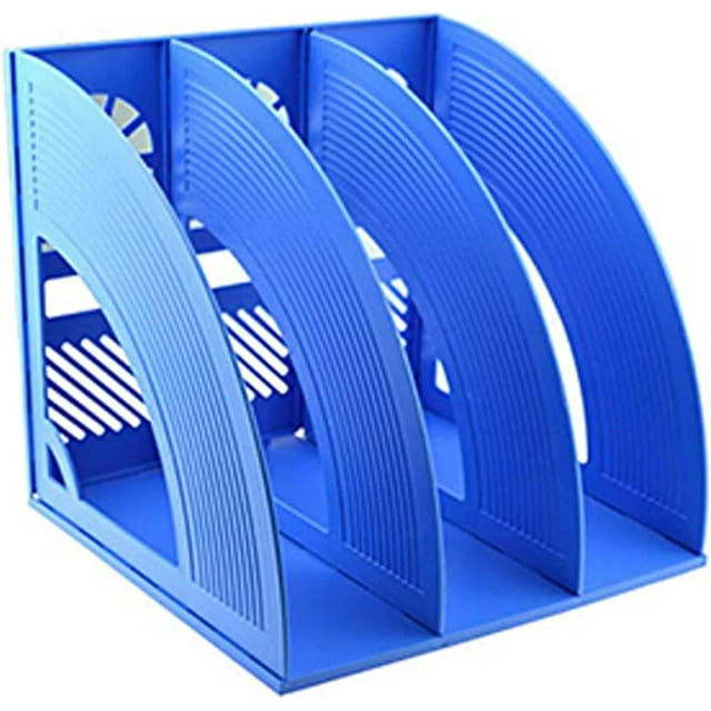 Sayeec 3 Compartment Desk File Organizer, Plastic Magazine Holder ...