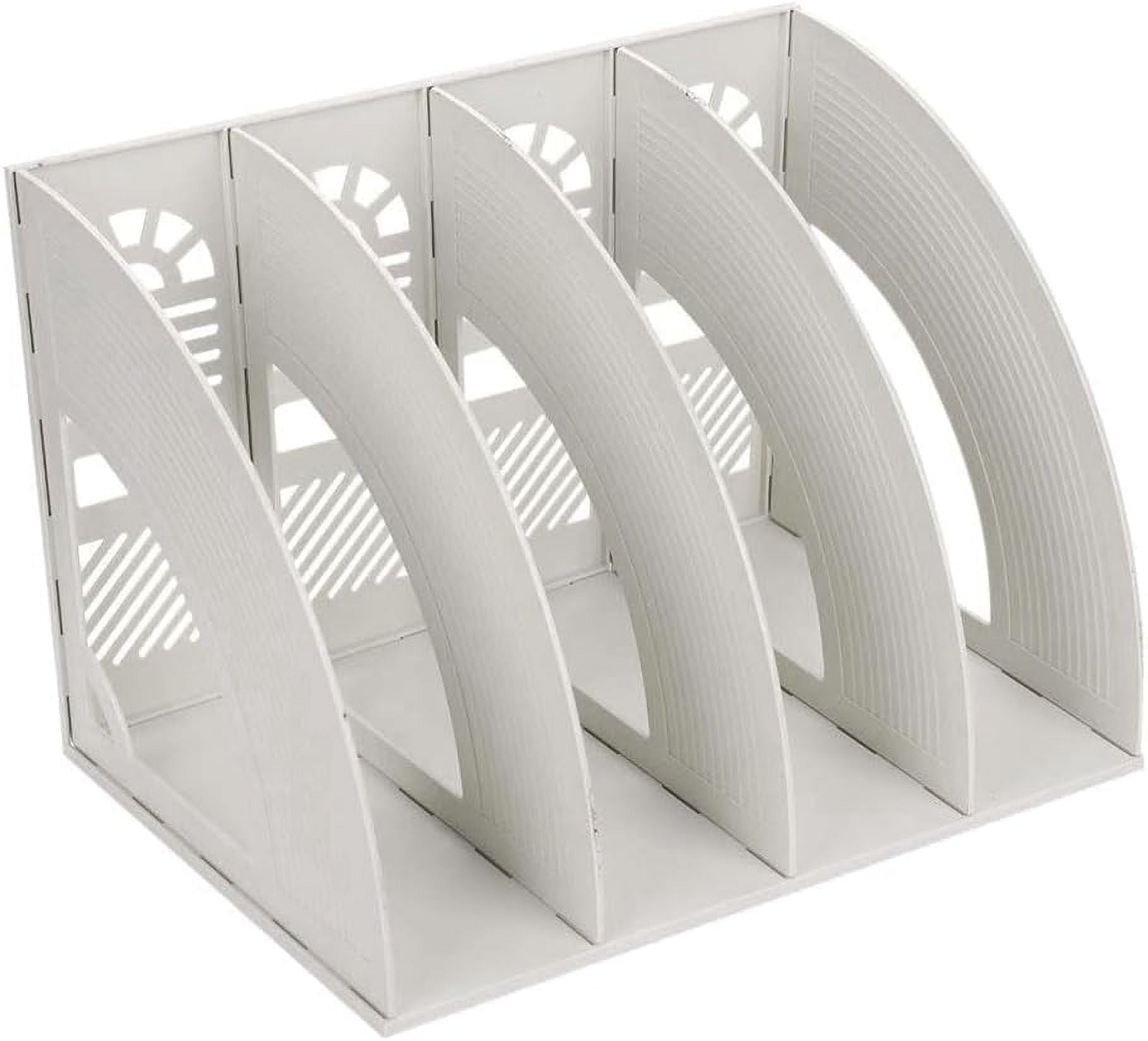 SAYEEC Plastic Magazine Holder, Desk File Organizer, 4 Compartment ...