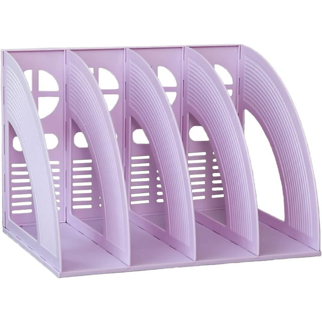 SAYEEC Magazine Holder Desk File Organizer Plastic 4 Compartment File ...