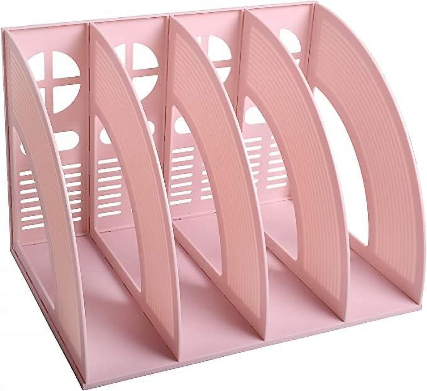 SAYEEC Magazine Holder Desk File Organizer Plastic 4 Compartment File ...