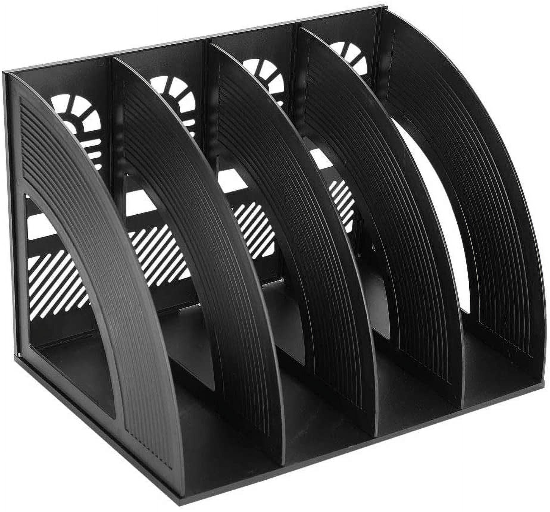 SAYEEC Magazine Holder Desk File Organizer Plastic 4 Compartment File ...