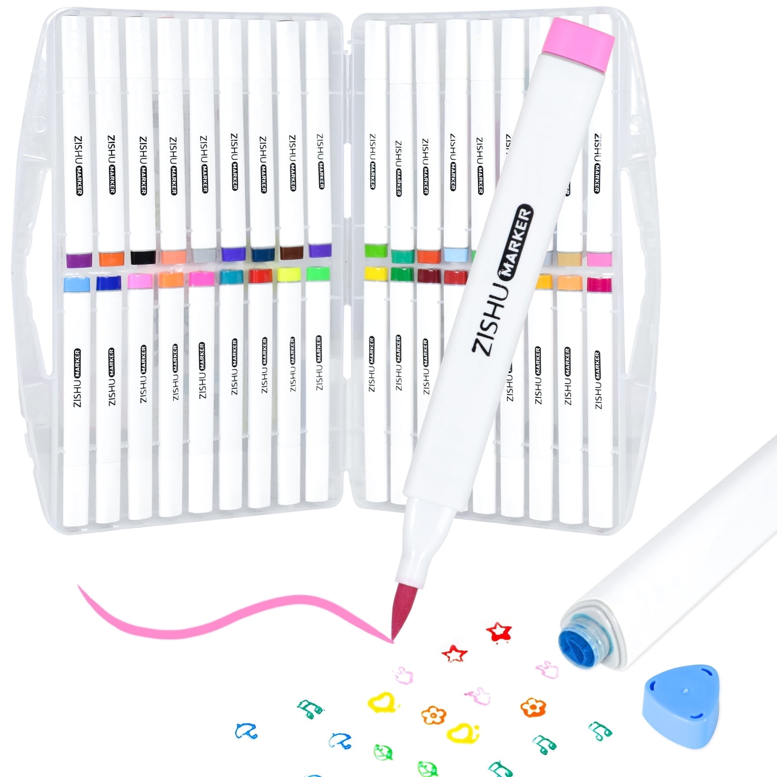 SAYEEC Washable Stamp Markers 36pcs Colored Makers Set with Storage ...