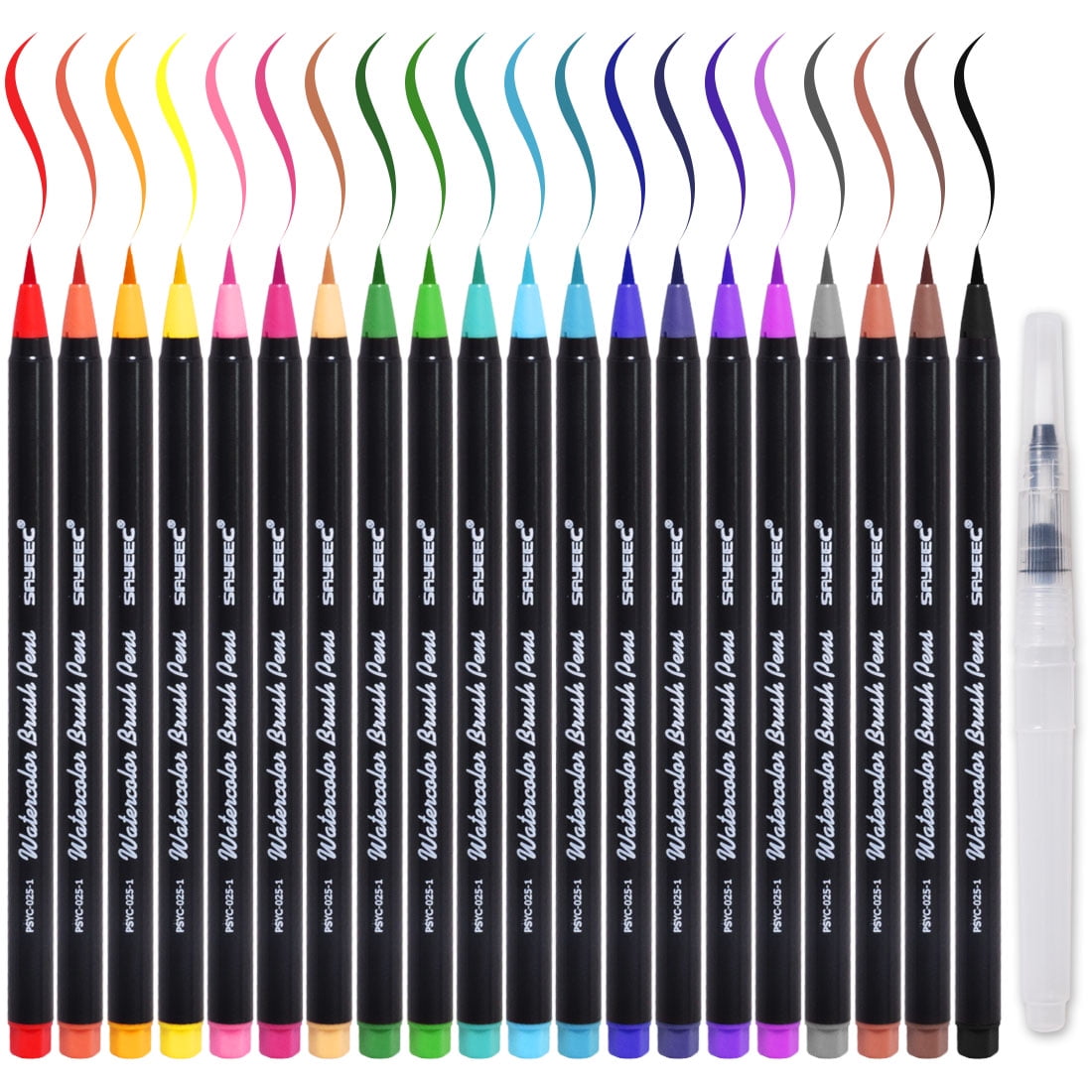 SAYEEC Watercolour Brush Set 20pcs Watercolour Paint Brush Marker Pens ...