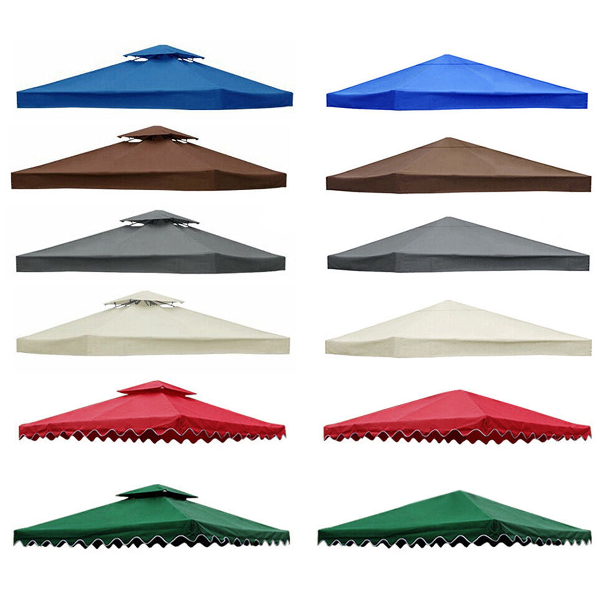 SAYFUT 10' Gazebo Canopy Replacement 2-Tier Canopy Top Garden Yard ...