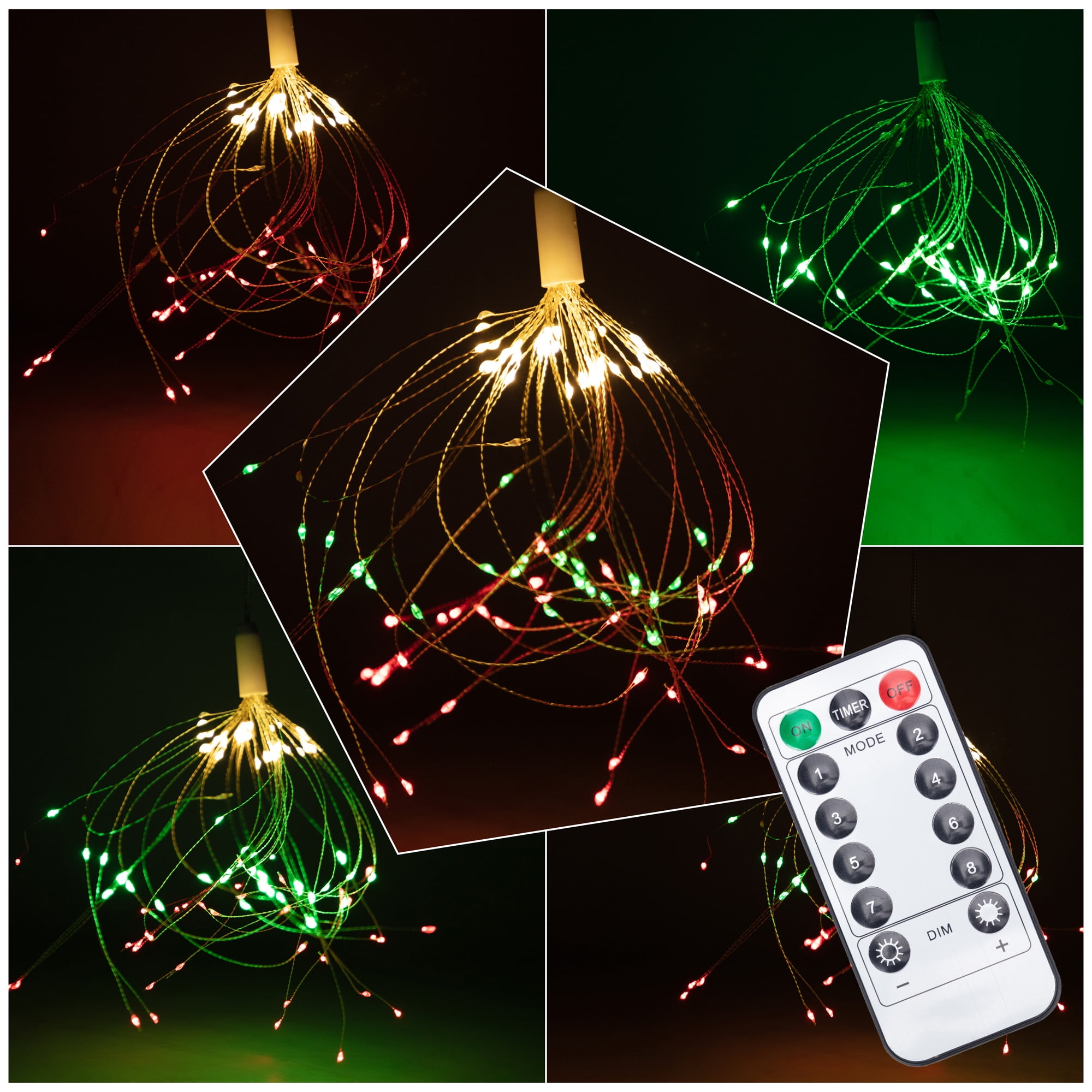SAYFUT 120 Leds LED String Firework Lights Hanging Starburst Lights ...