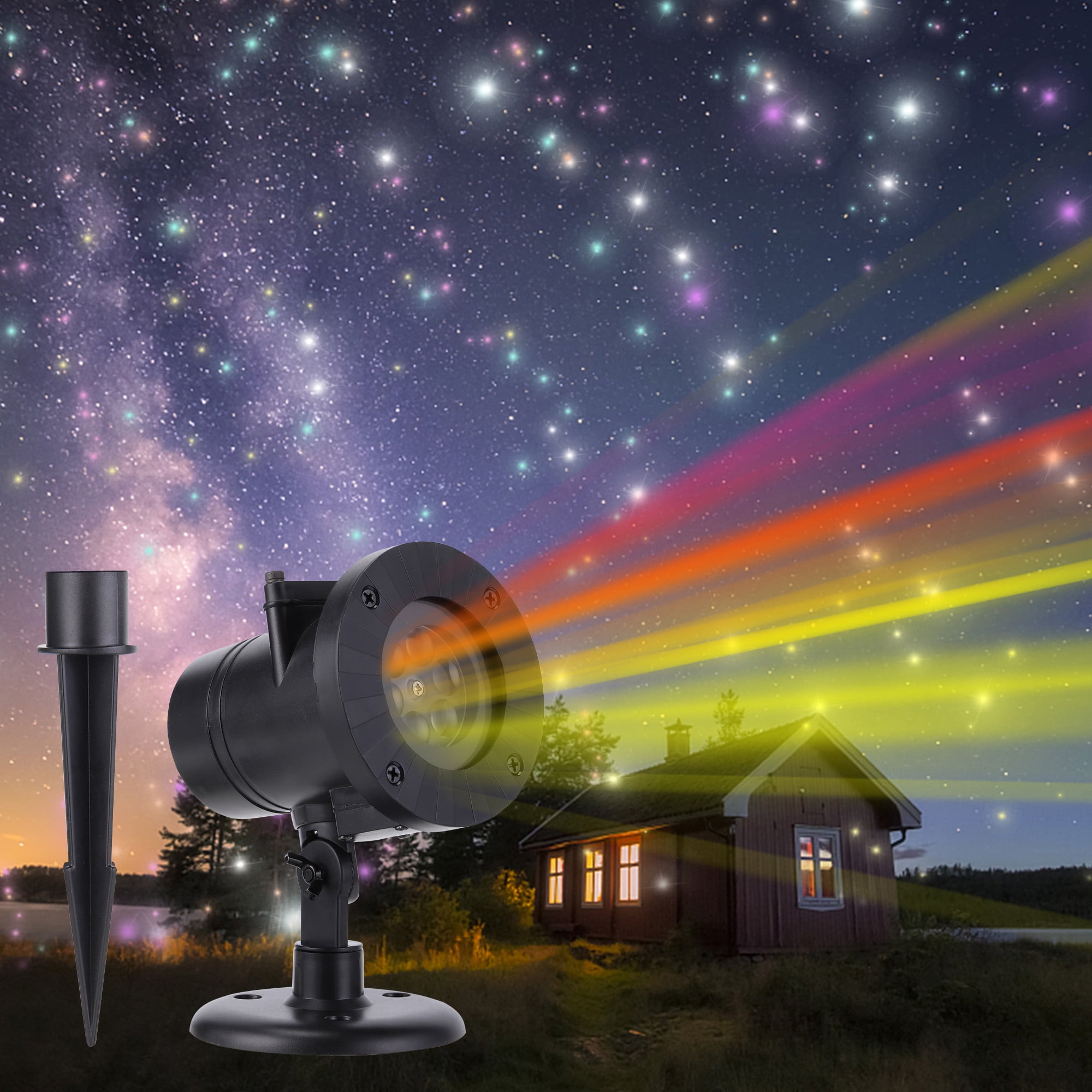 SAYFUT 15 Pattern Outdoor Led Moving Snowflake Laser Light Christmas ...