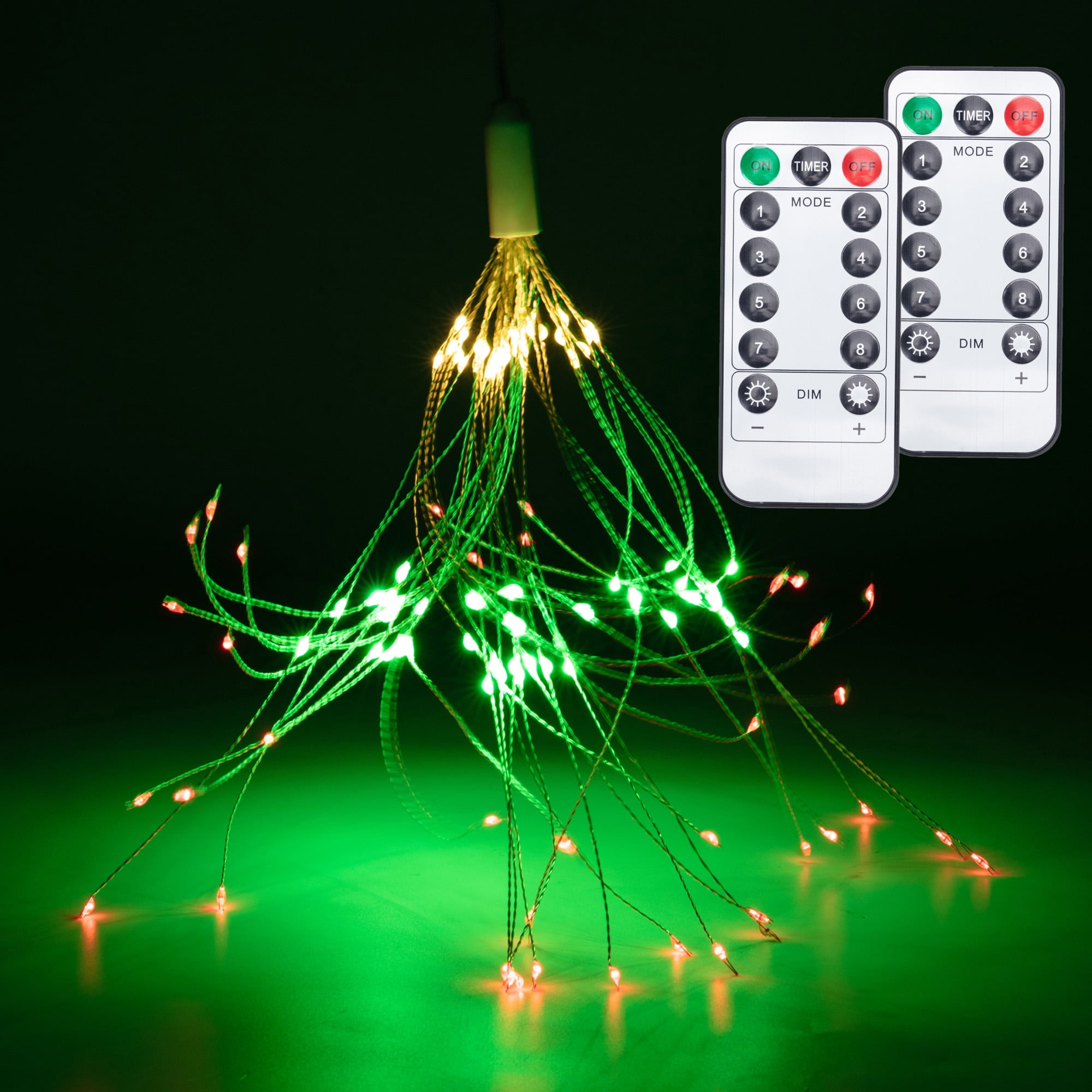 SAYFUT 2 Pack LED String Firework Lights, 8 Modes Dimmable with Remote ...