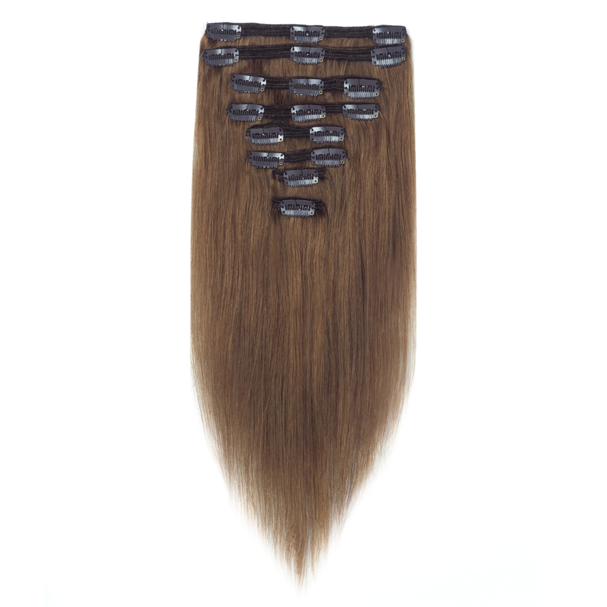 SAYFUT 20" Silky Straight Remy Human Hair Extensions Grade 6A Clip in ...