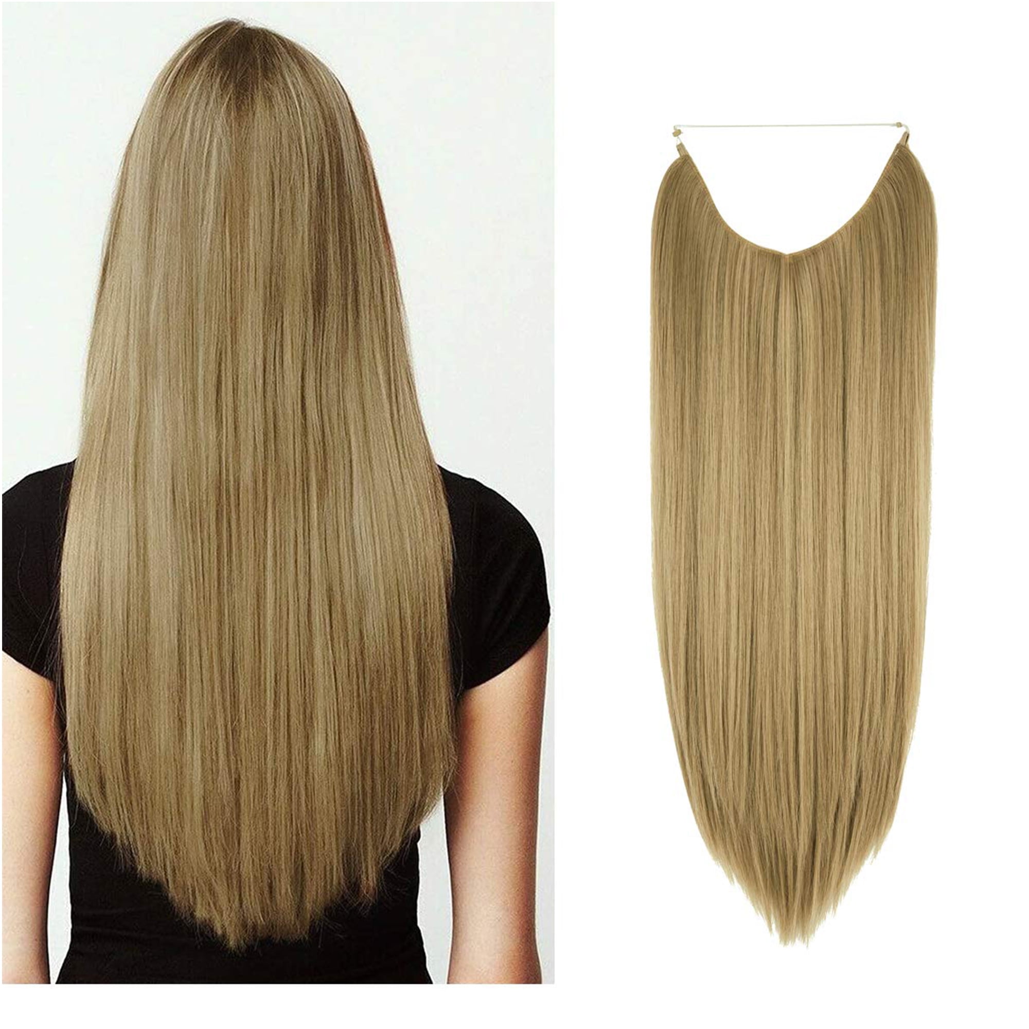 SAYFUT 22 Inch Hair Piece Long Synthetic Hairpiece Invisible Wire ...