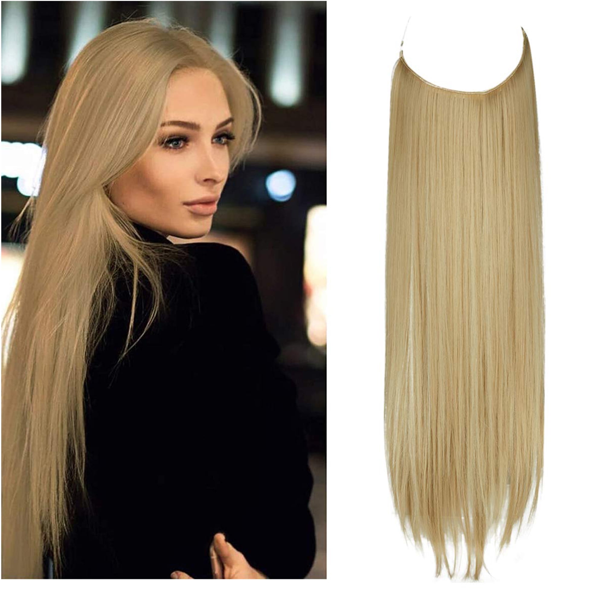 SAYFUT 22 Inch Hair Piece Long Synthetic Hairpiece Invisible Wire ...