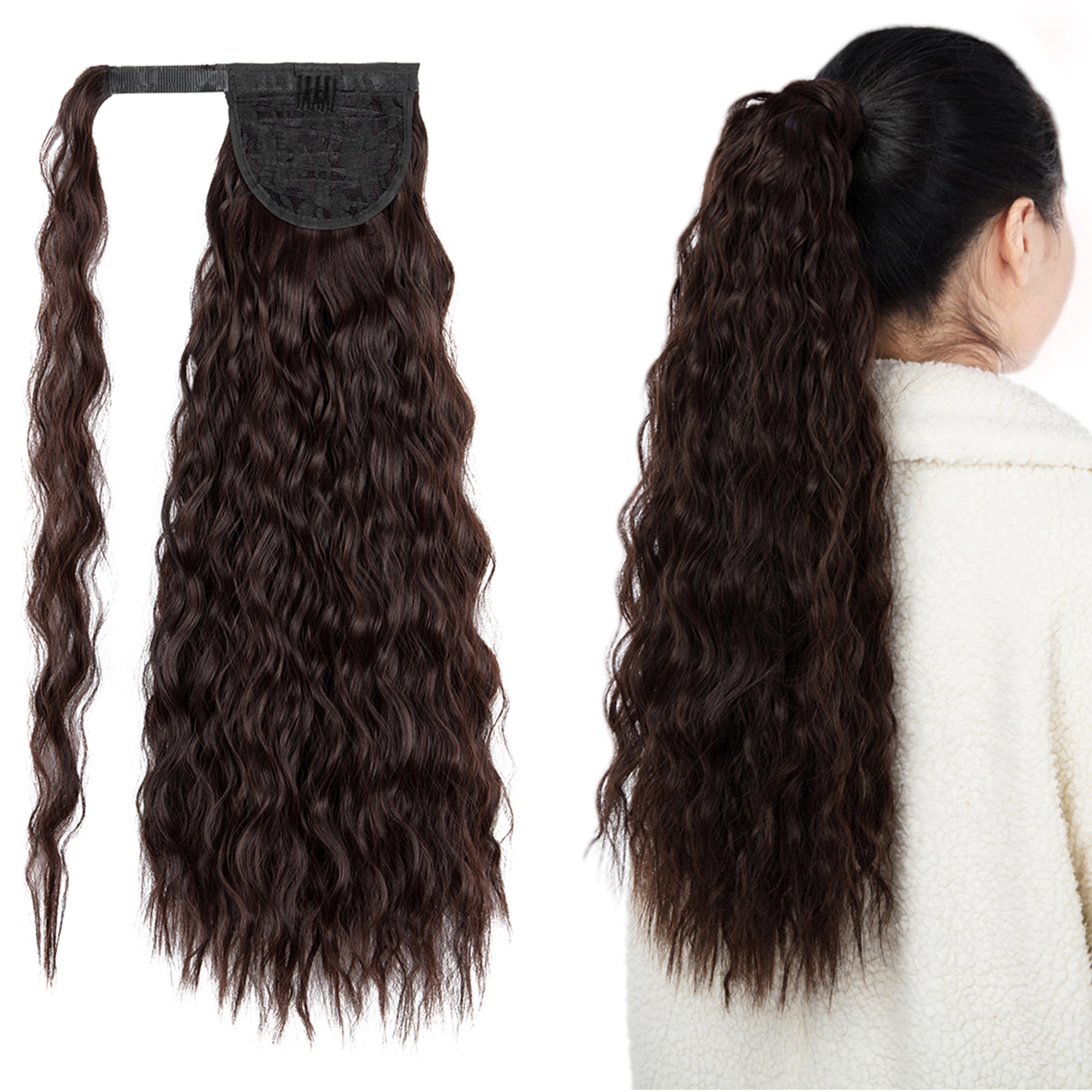 SAYFUT 22 Inches Invisible Ponytail Extensions Pony Tail Wrap Around ...