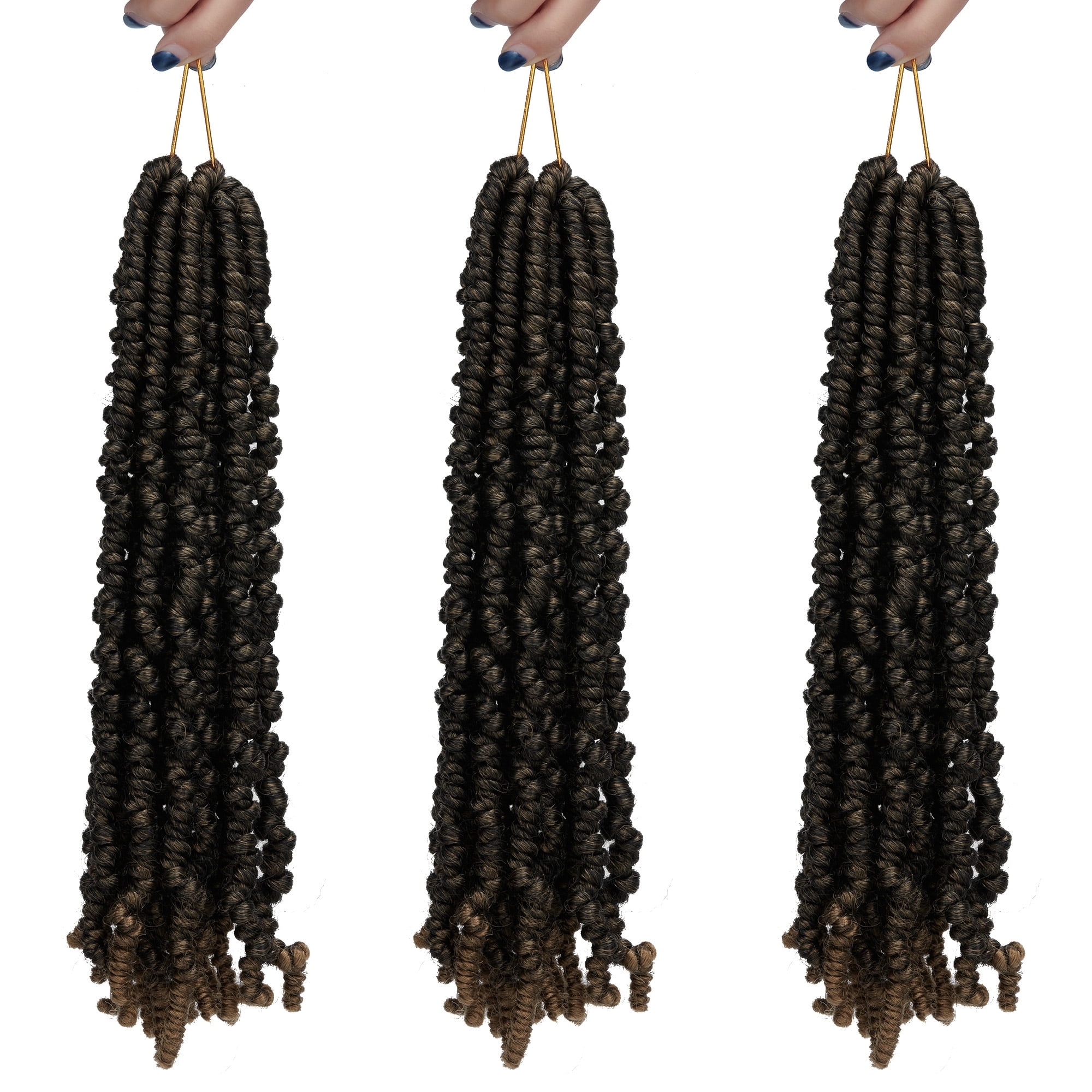 SAYFUT 3 Pack Spring Twist Crochet Braids Ombre Colors Synthetic ...