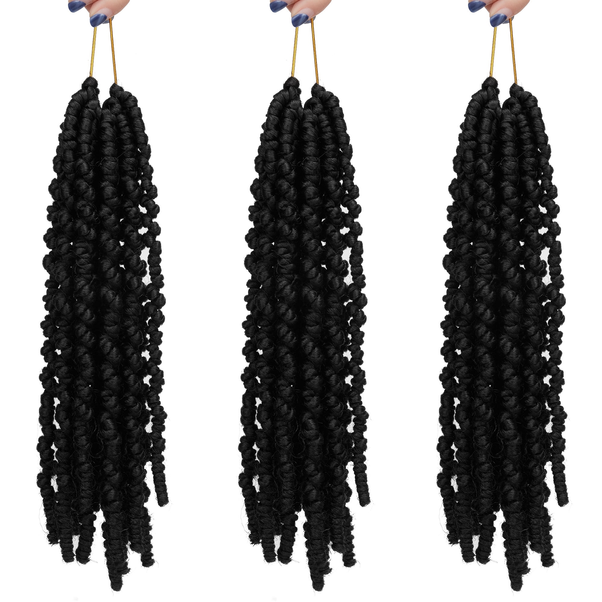 SAYFUT 3 Pack Spring Twist Crochet Braids Ombre Colors Synthetic ...