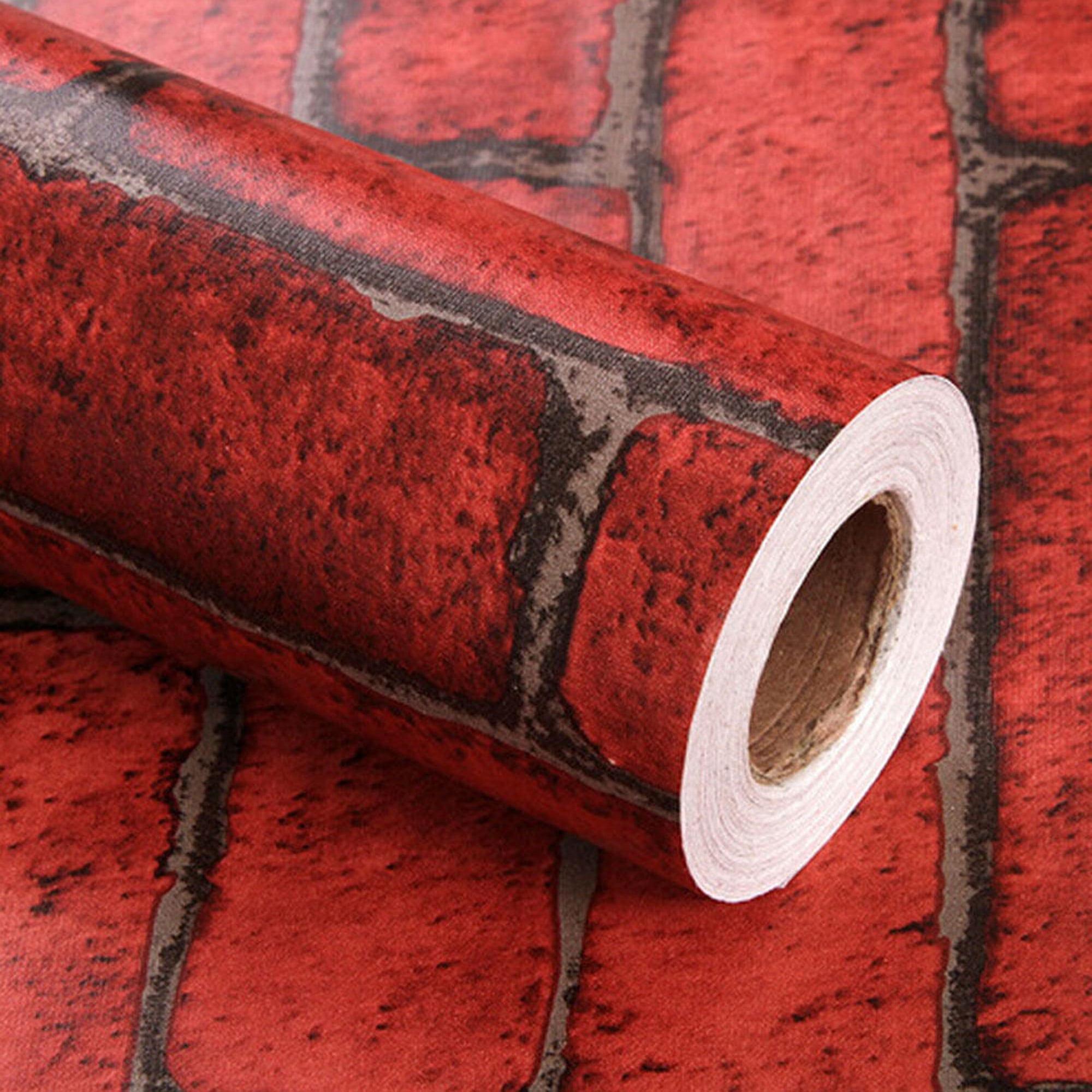 SAYFUT 39.3''/ 196.8''/ 393.7'' Self-Adhesive Wallpaper Red Brown Brick ...