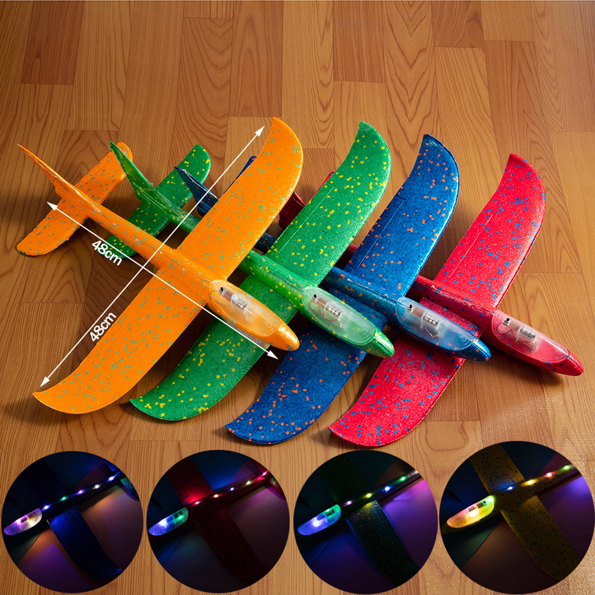 SAYFUT 4 PCS Led Rainbow Light Hand Airplane Toys for Kids 18.89 INCH ...
