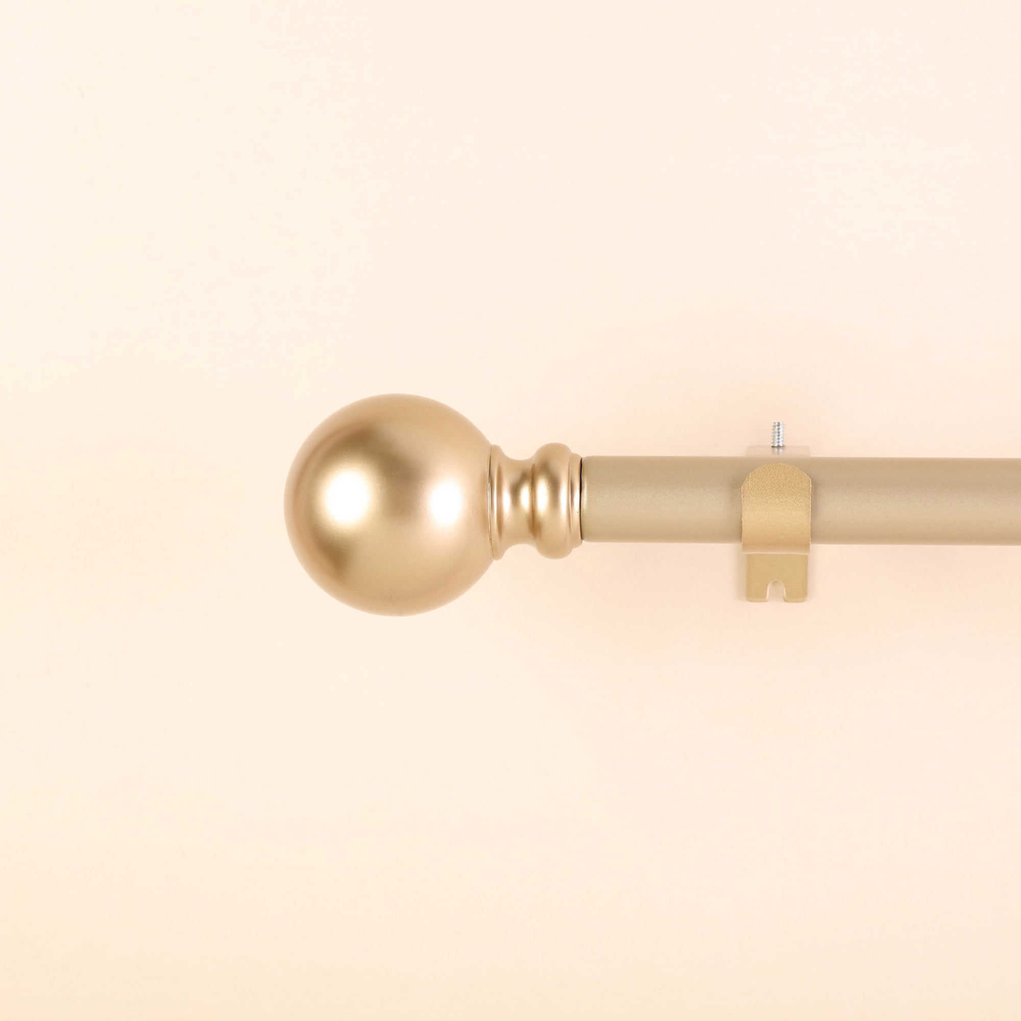 SAYFUT 42''-126'' long Adjustable Metal Curtain Rod Set Round Finials ...