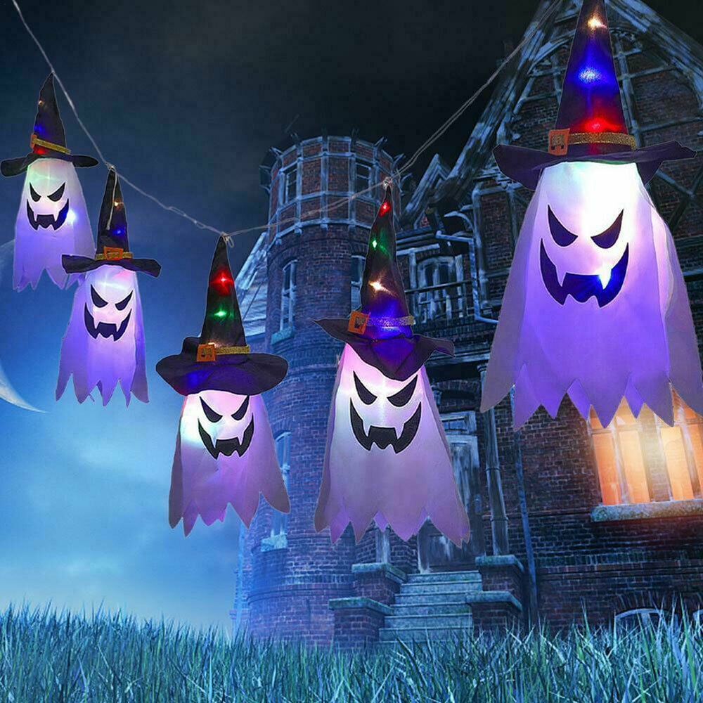 Aling 5X Halloween LED Witch String Scary Hanging Glowing Ghost Party ...