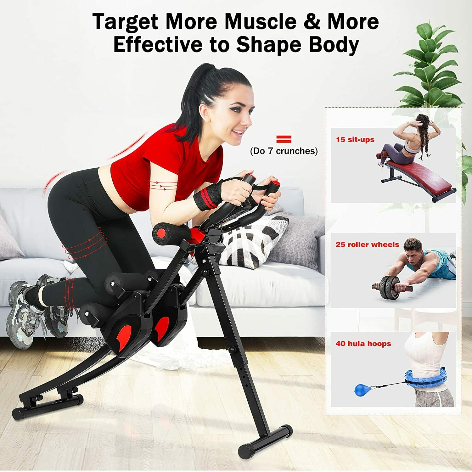 SAYFUT Ab Machine Abdominal Crunch Trainer for Home Gym Core Workout ...