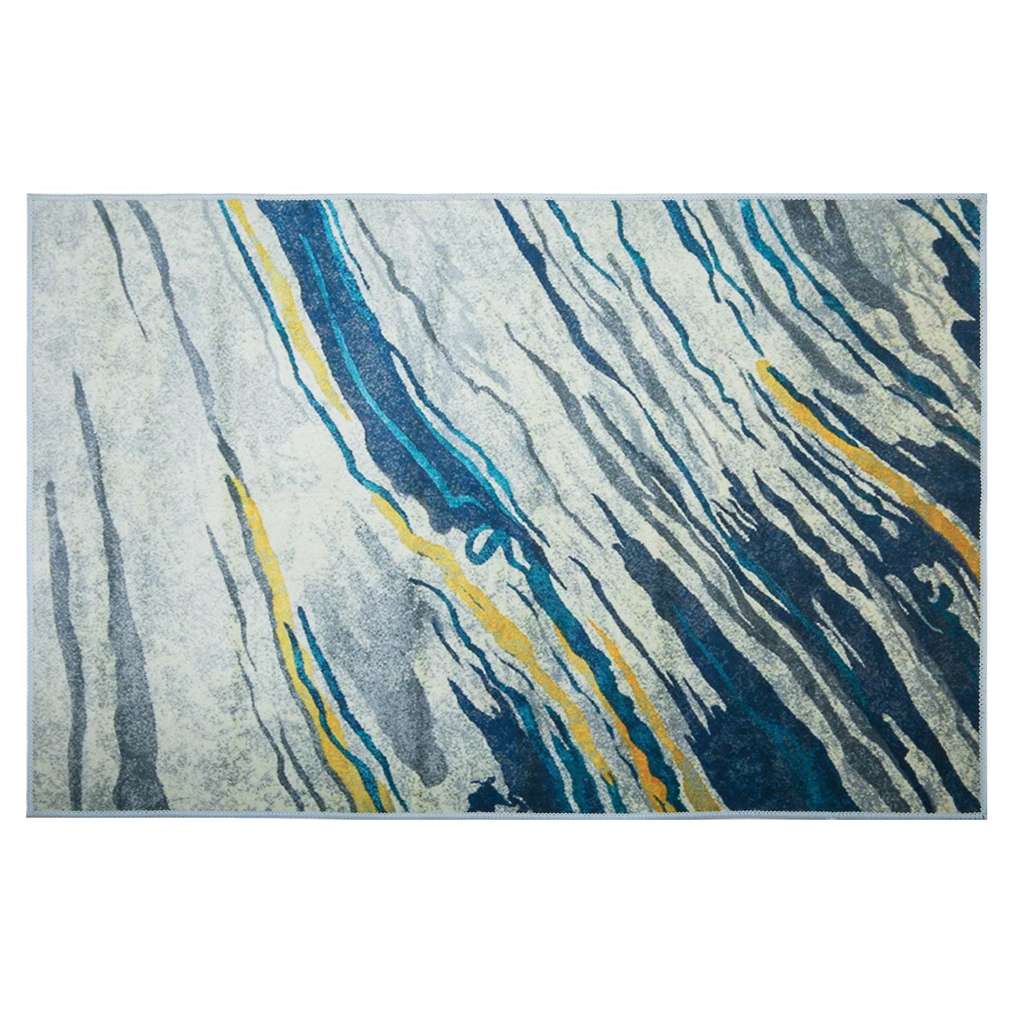 SAYFUT Abstract Faded Area Rug or Runner, Soft Fluffy Bedroom Rugs ...
