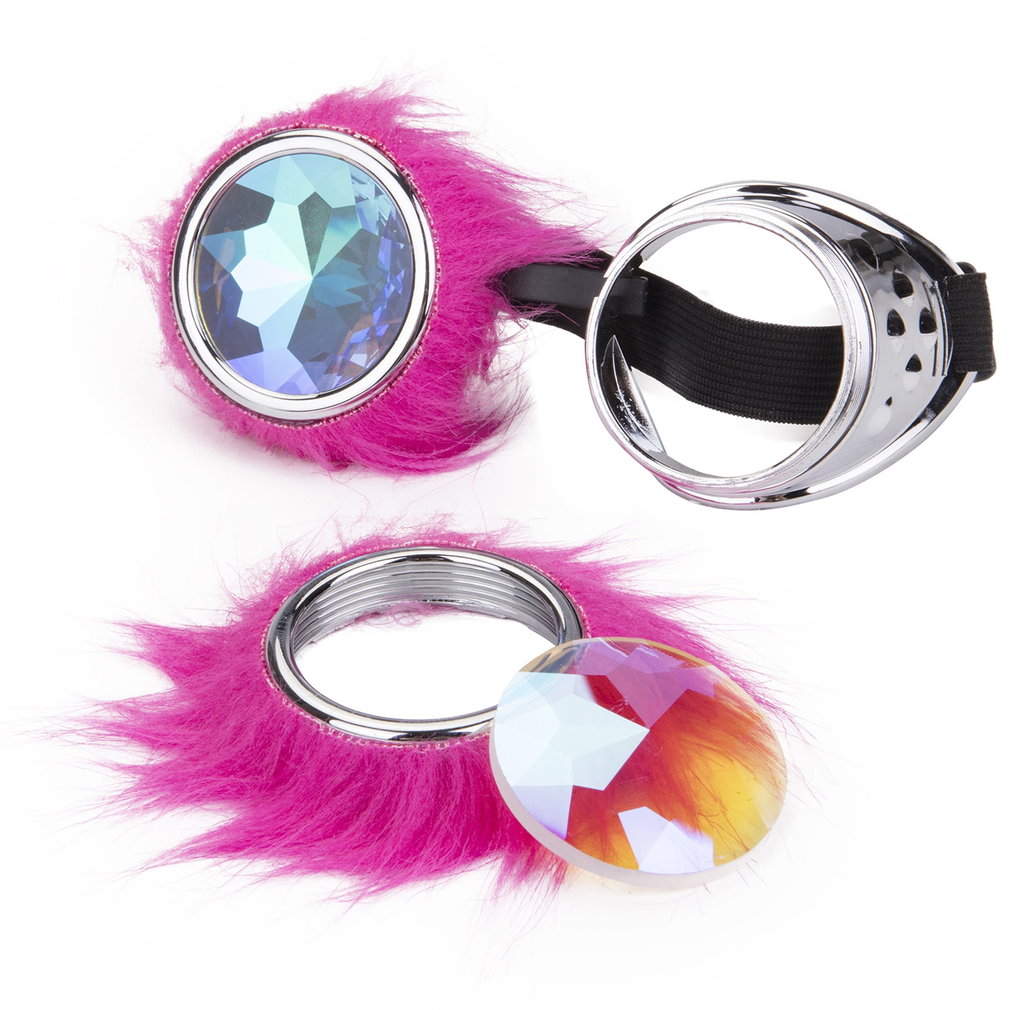 SAYFUT Animal Furry Goggles Kaleidoscope Rainbow Sunglasses, Vintage ...