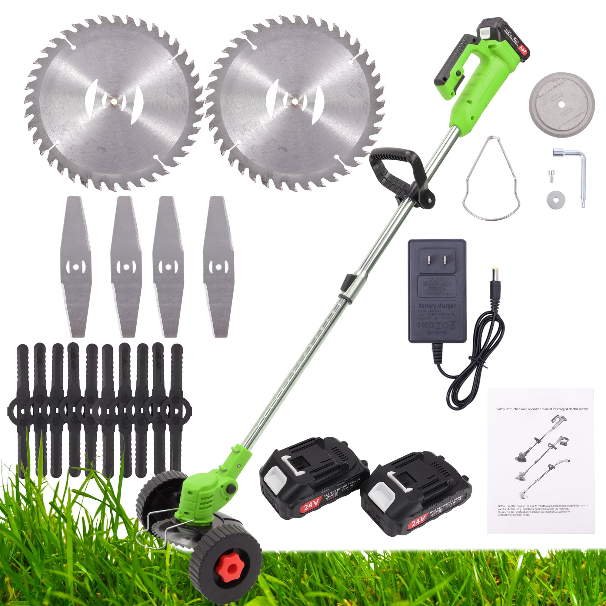 SAYFUT Cordless Electric Grass Trimmers, Electric Lawn Mower Handheld ...
