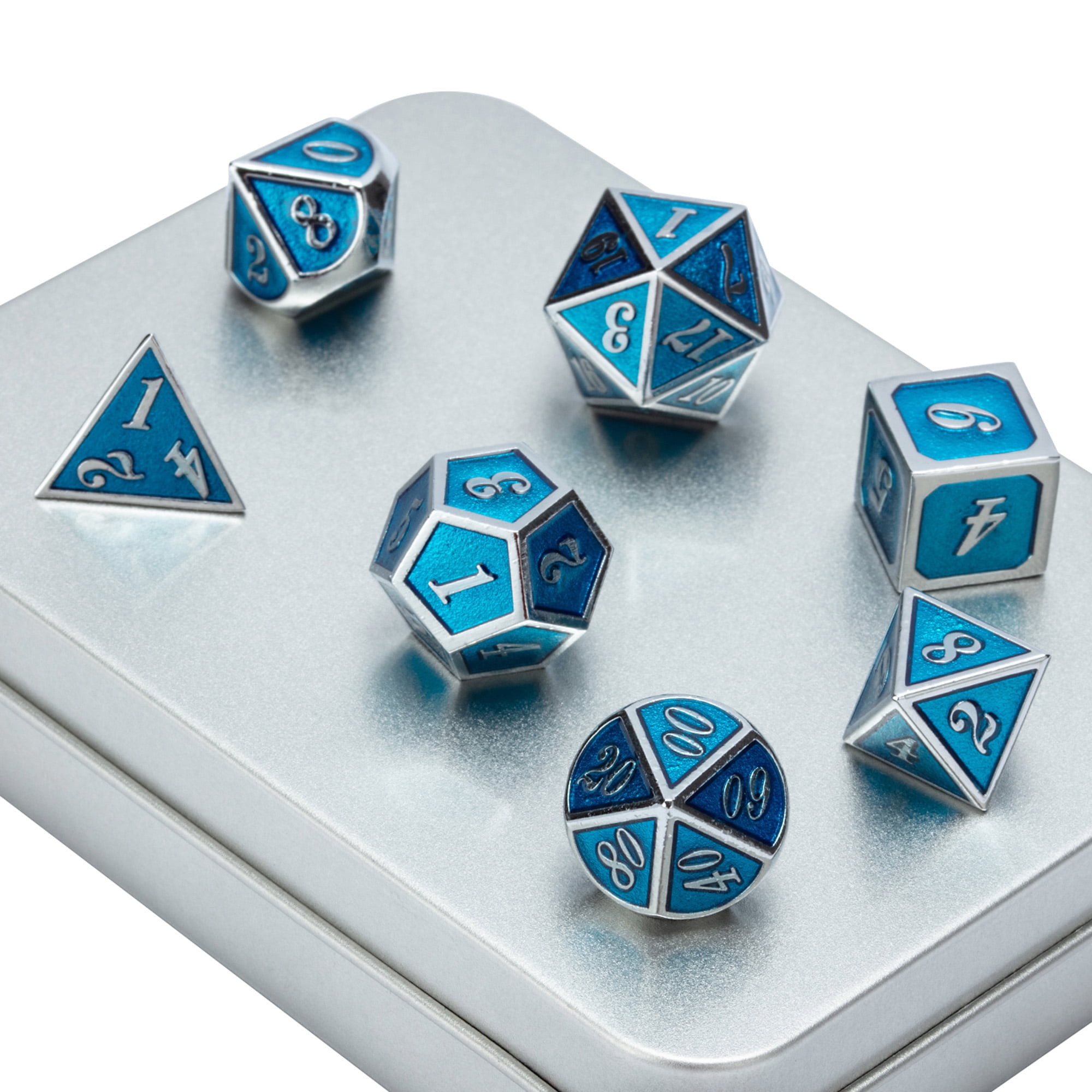 SAYFUT Dice Storage Box, 7 Piece Set Dice with Removable Foam Insert ...