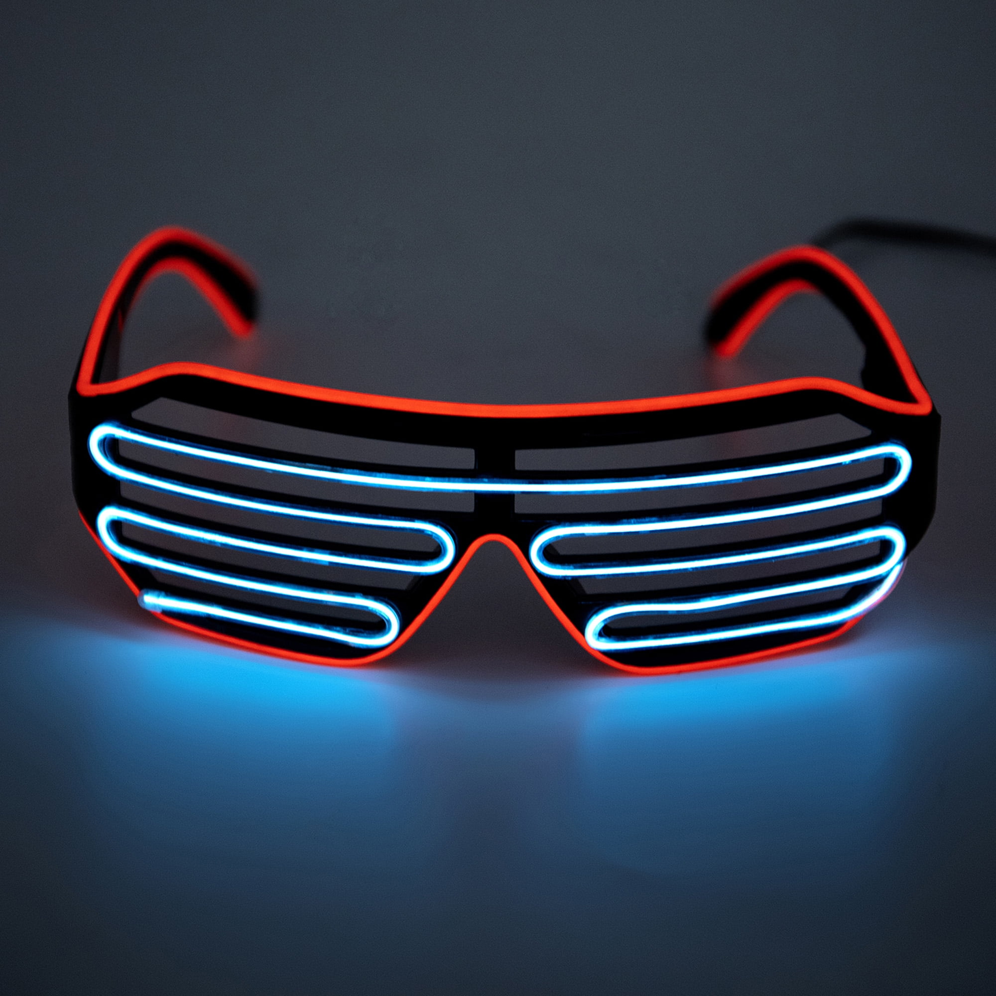 SAYFUT Light Up Party Glasses EL Wire Fashion Neon Shutter ...