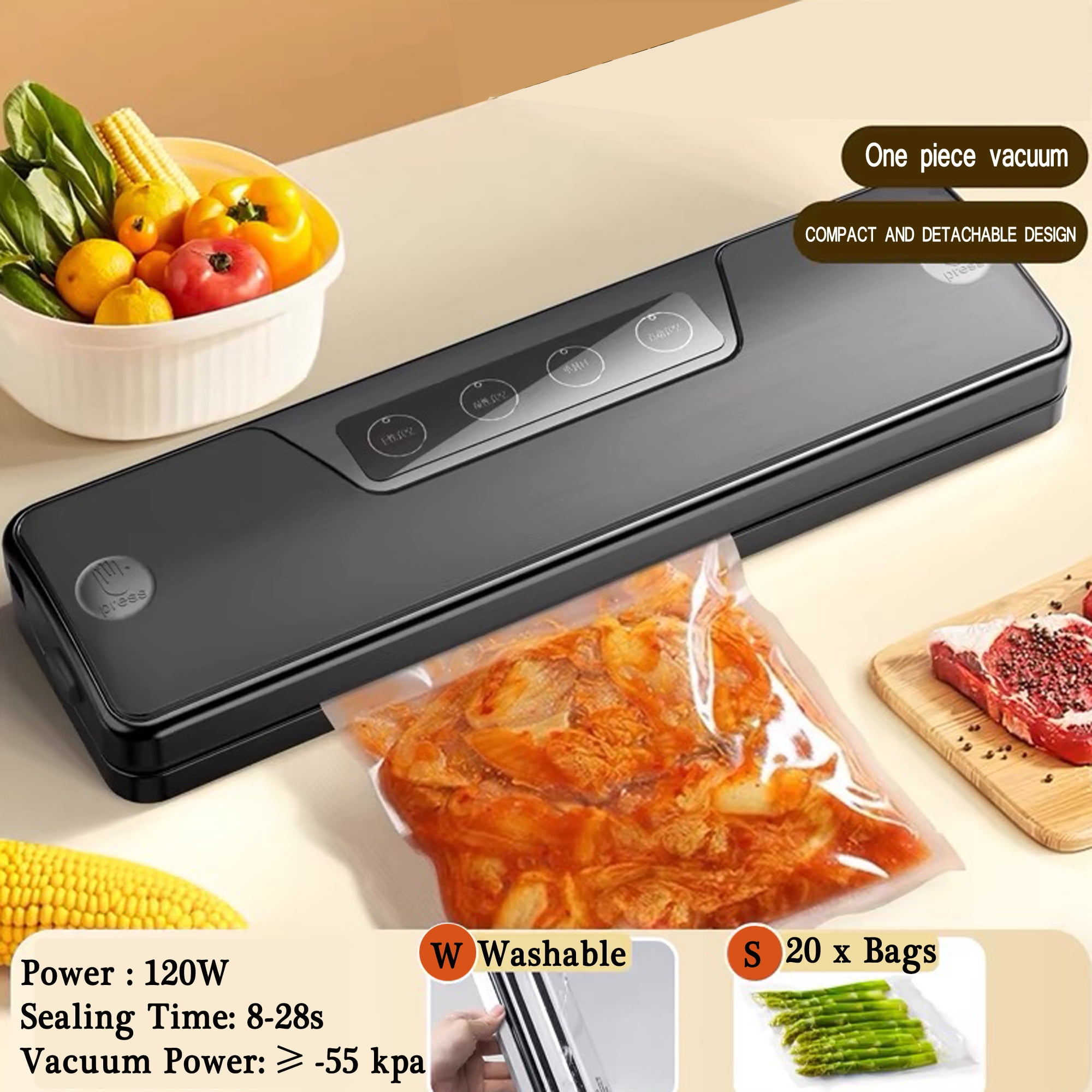 SAYFUT Food Vacuum Sealer Machine Food Sealer Saver Automatic Air ...