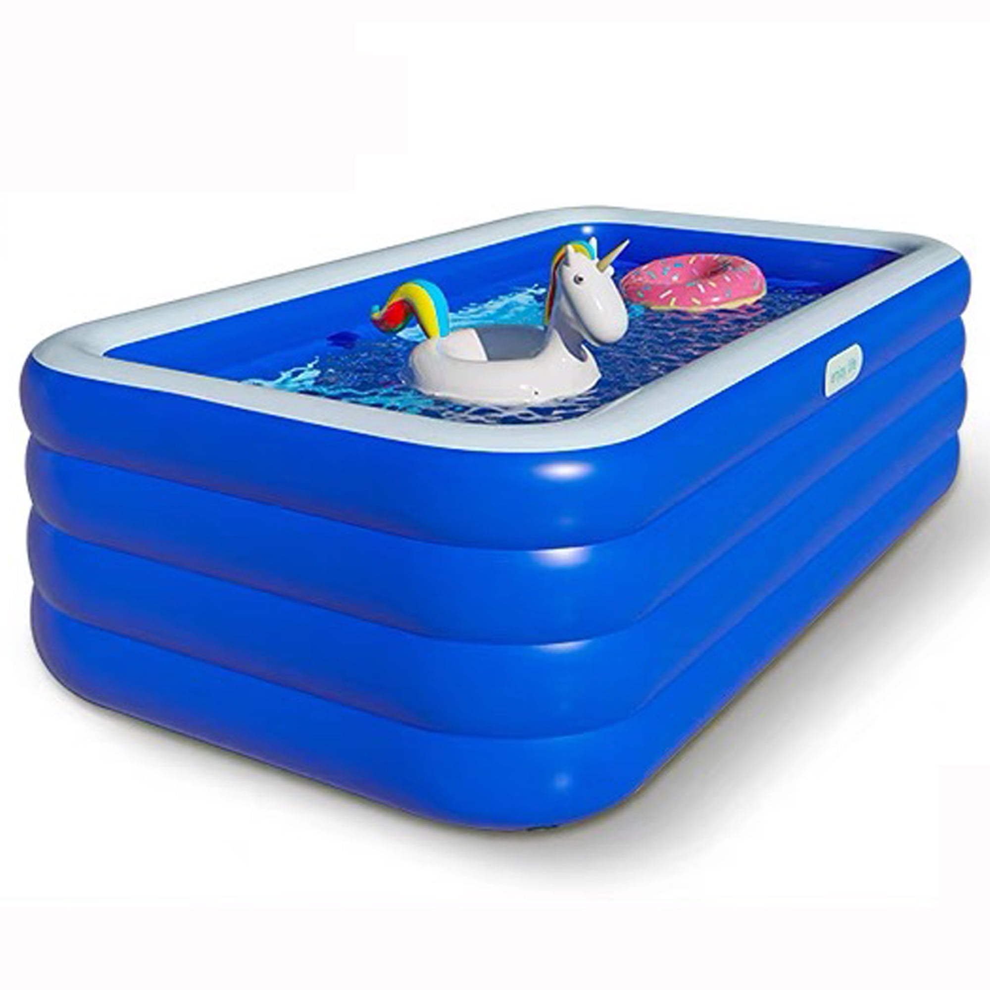 SAYFUT Inflatable Dinosaur Swimming Pool, Blue, Large Size, 102" X 63 ...