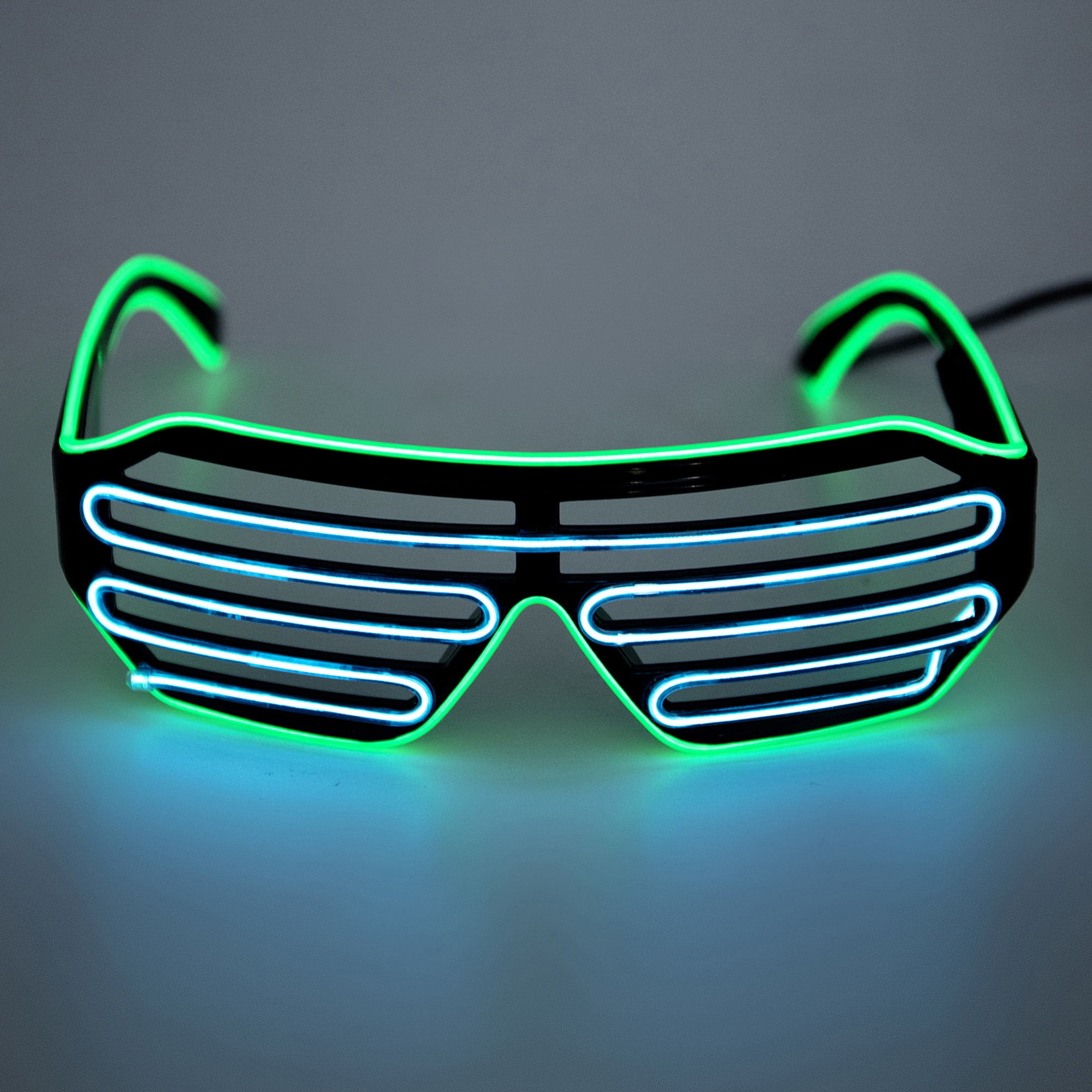 SAYFUT Light Up Party Glasses EL Wire Fashion Neon Shutter ...