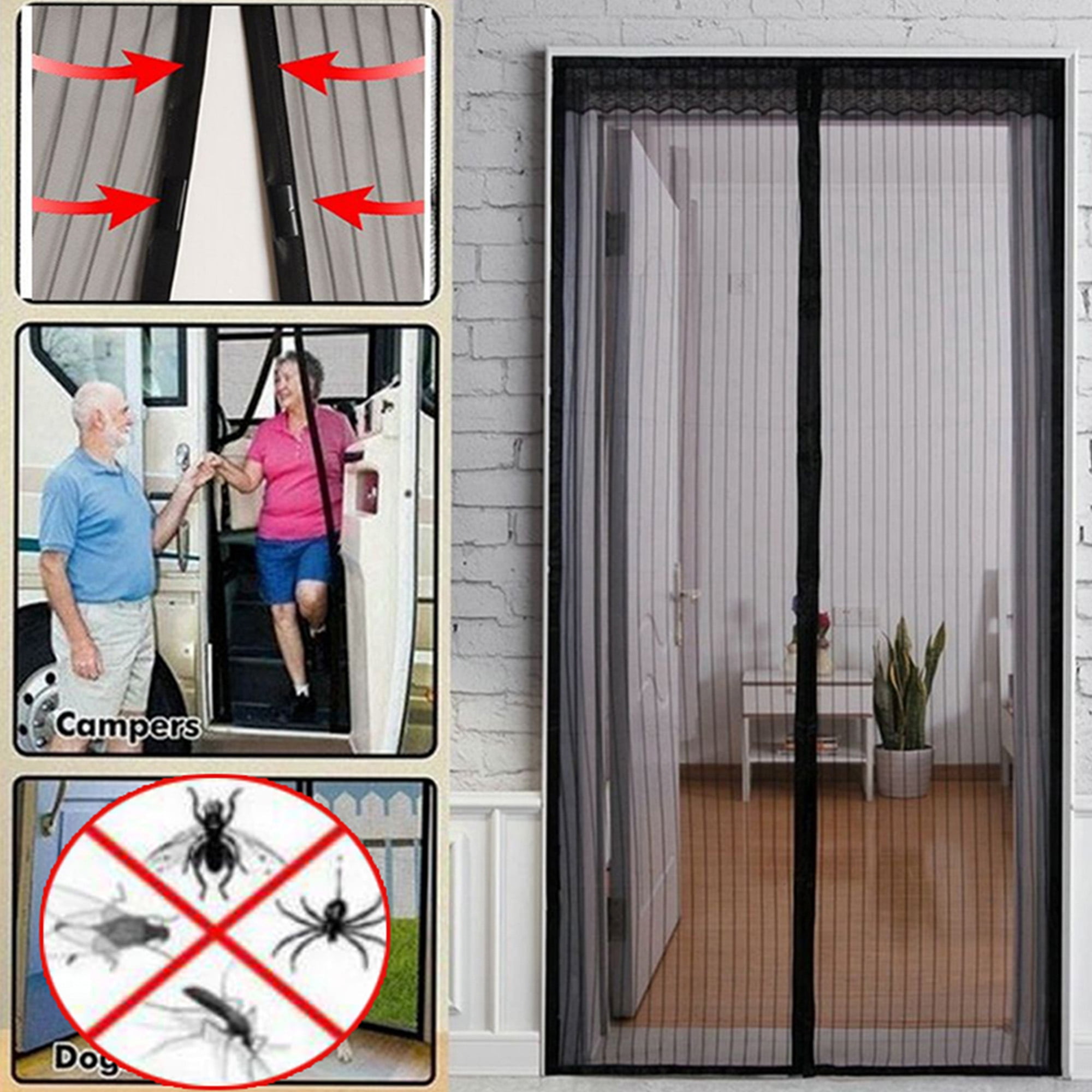 SAYFUT Magnetic Screen Door Mesh Curtain Door Mesh Screen Magnetic Door ...