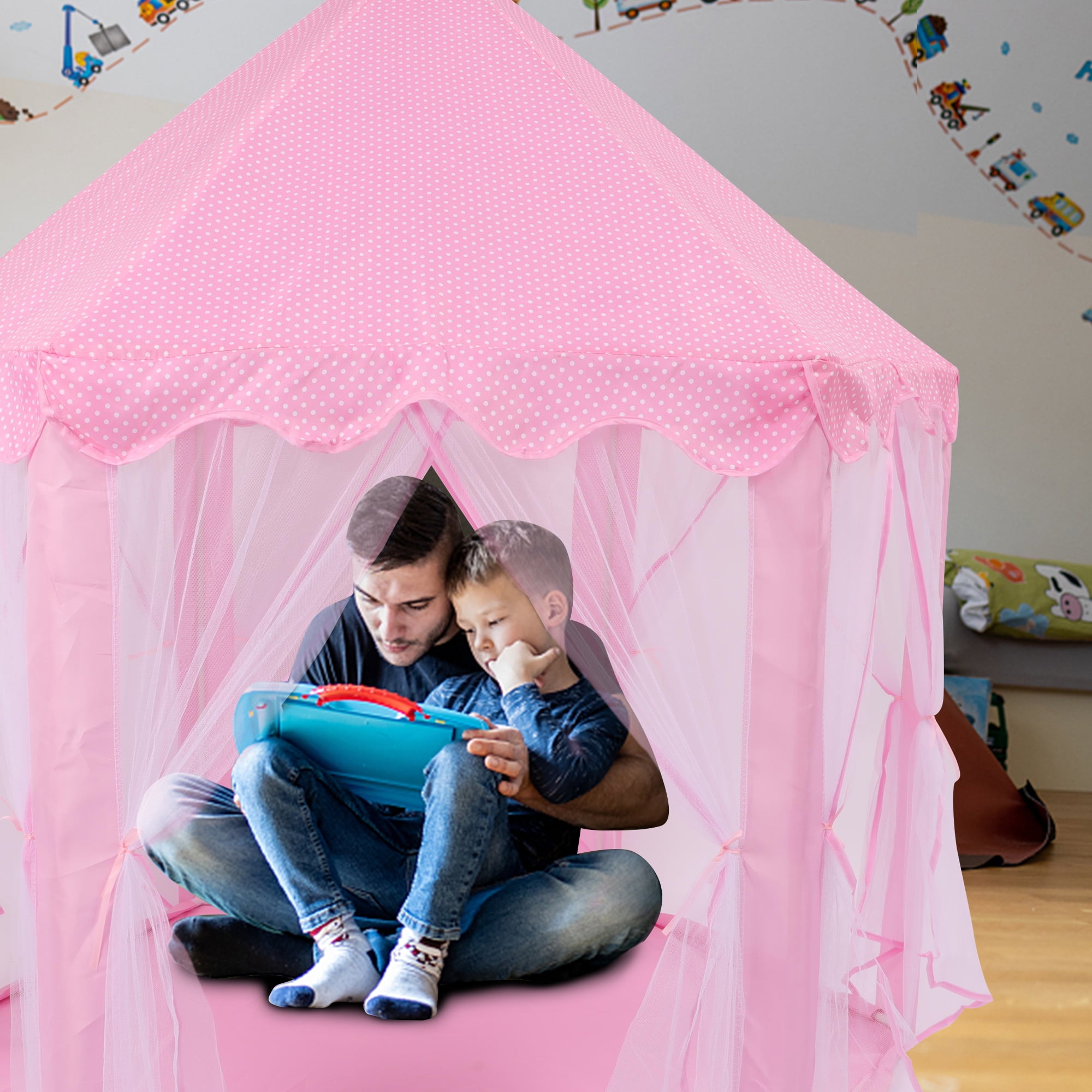 SAYFUT Princess Castle Play Tent, Princess Tent for Girls, Hexagon ...