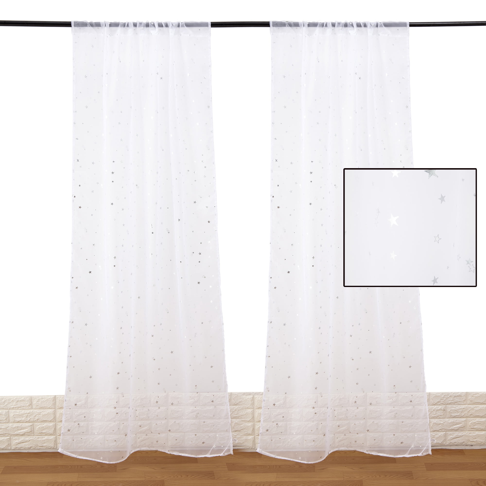 SAYFUT Sheer Chiffon Curtains, 78 inches Long Sheer Curtain for Living ...