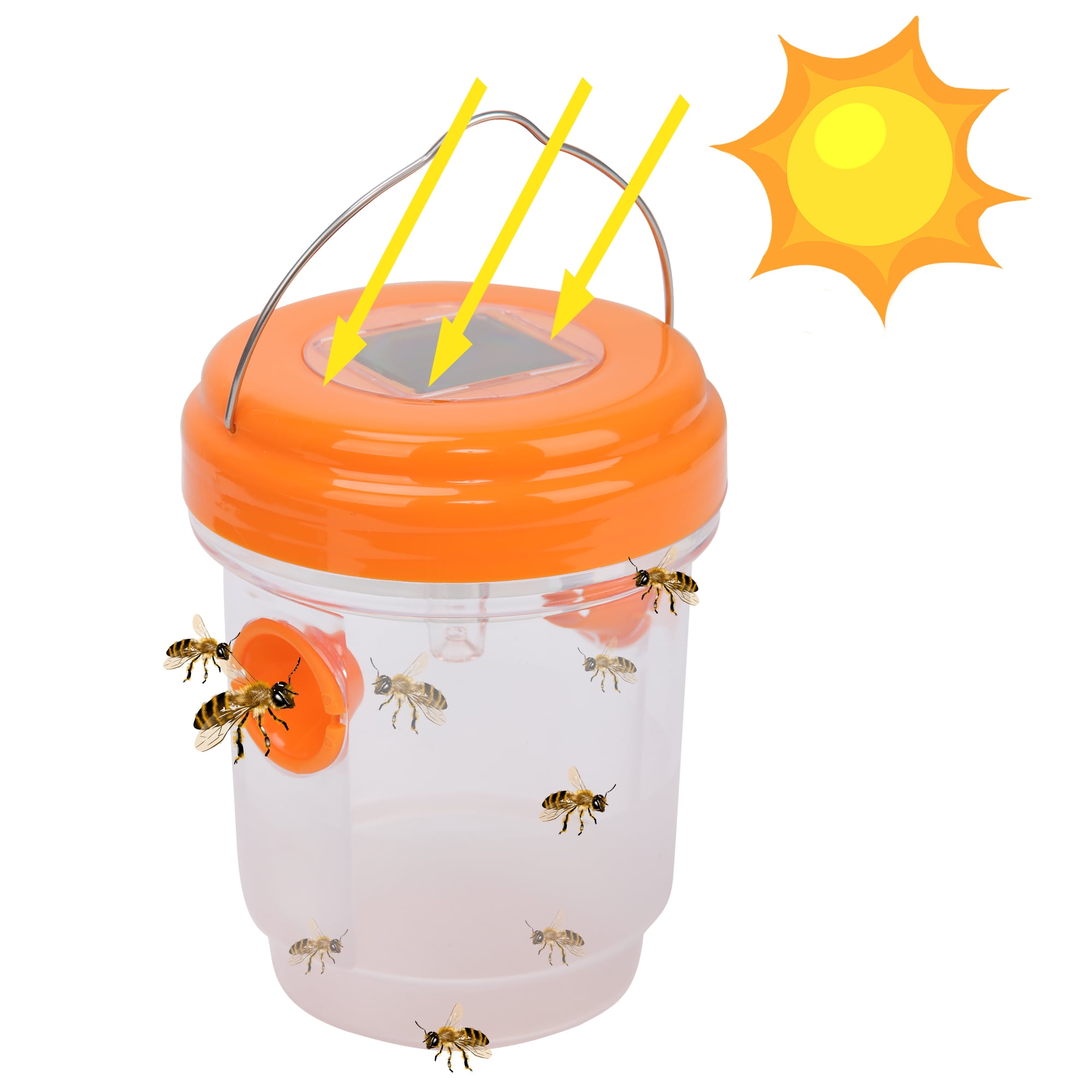 SAYFUT Solar Powered Reusable Bee Wasp Traps with LED Light No Harm ...