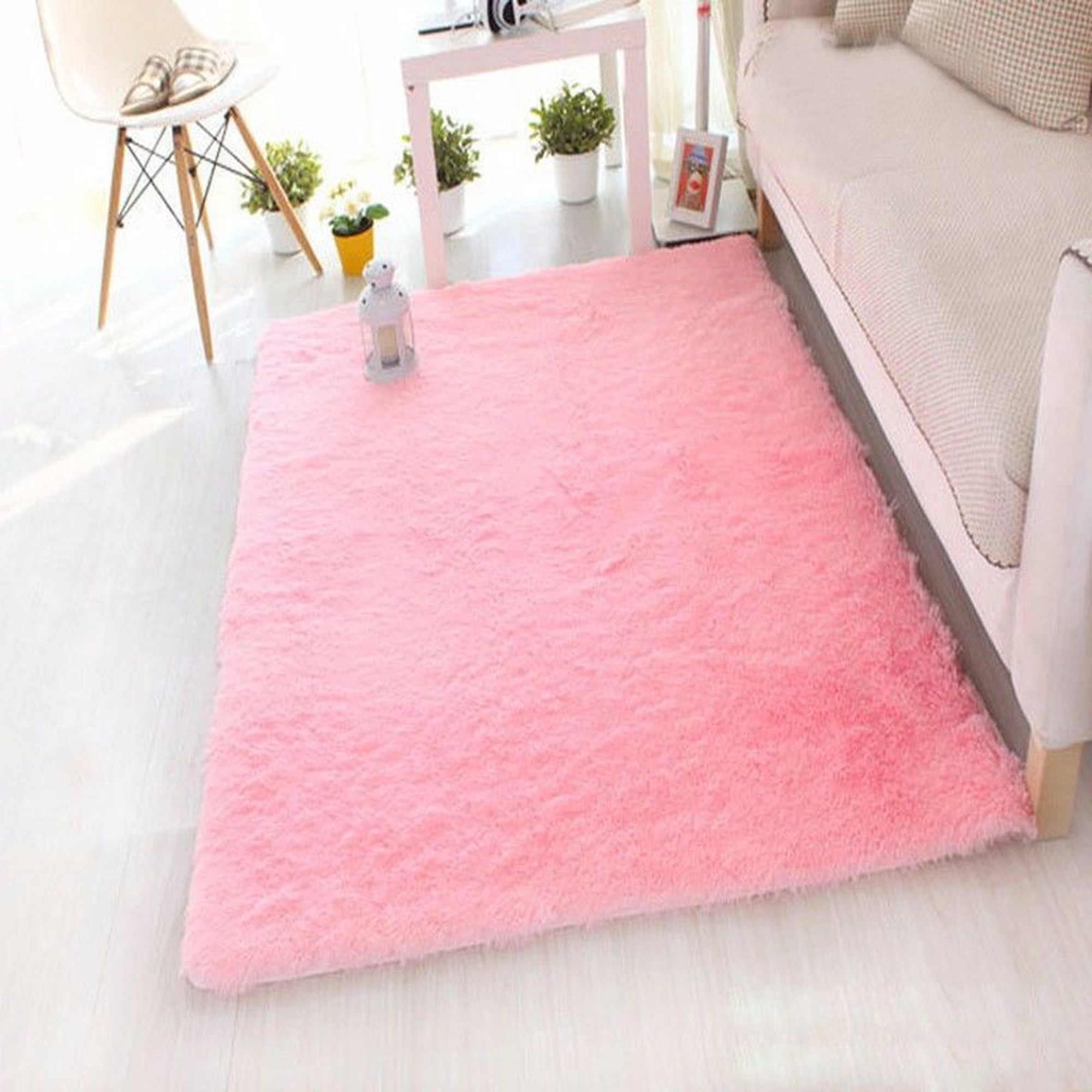 SAYFUT Super Soft Indoor Modern Shag Area Silky Smooth Fur Rectangle ...