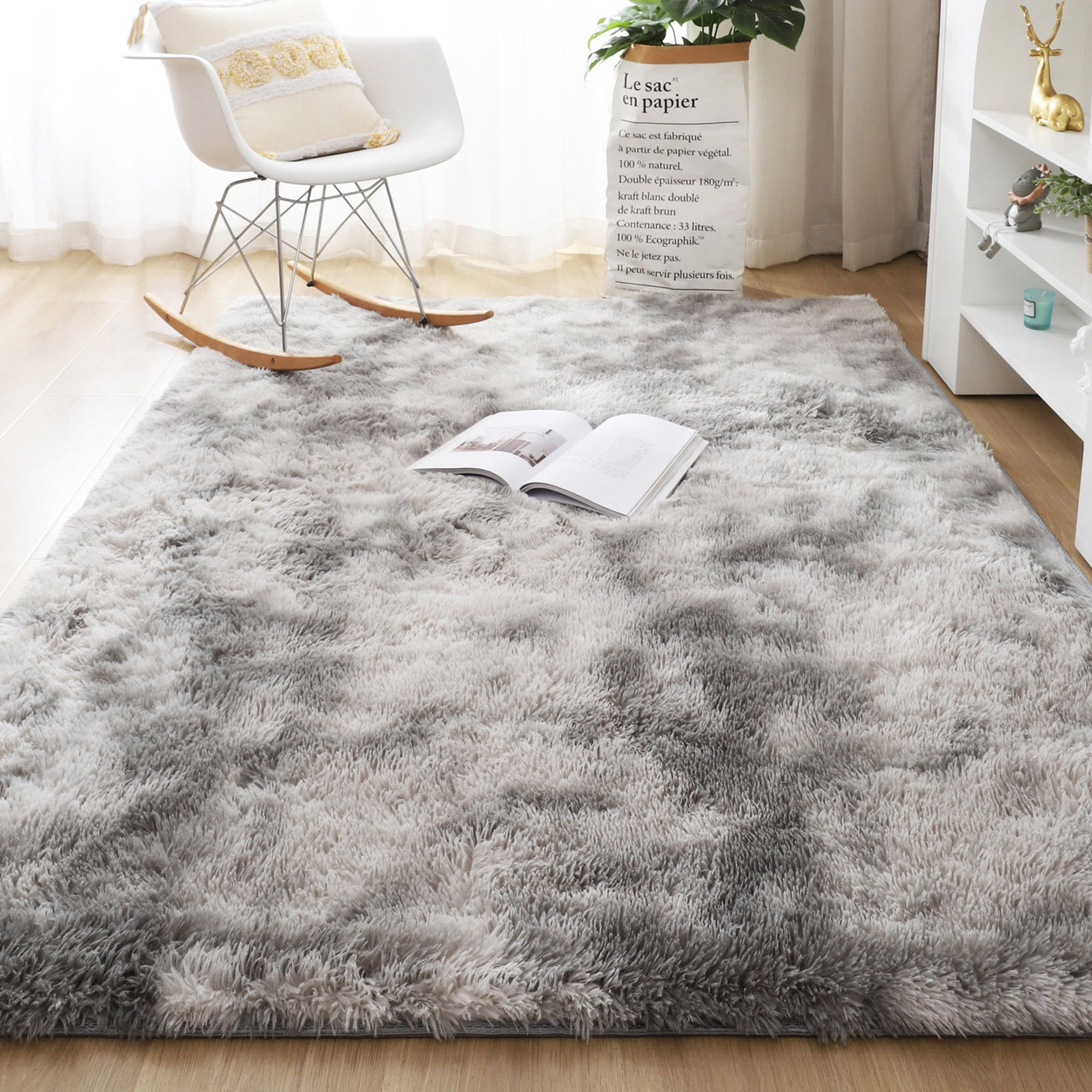SAYFUT Ultra Soft Modern Shag Area Rugs Fluffy Living Room Carpet Comfy ...